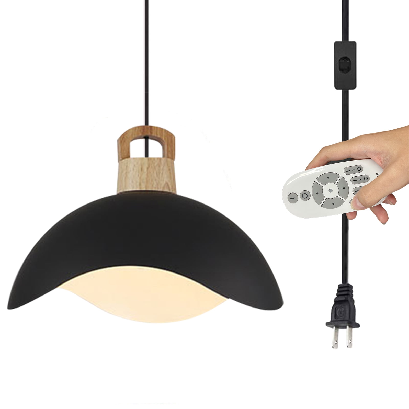 Kiven Plug in Pendant Light, Modern Hanging Light Fixture with Remote ...