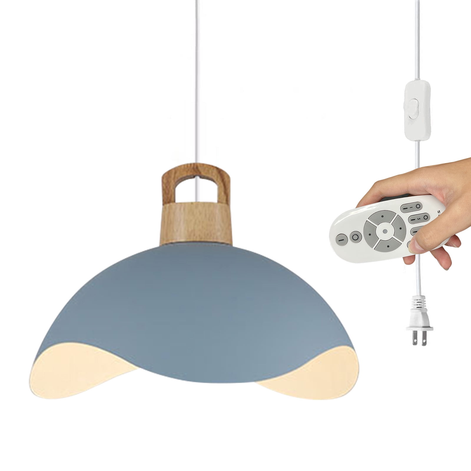 Kiven Plug in Pendant Light, Modern Hanging Light Fixture with Remote ...