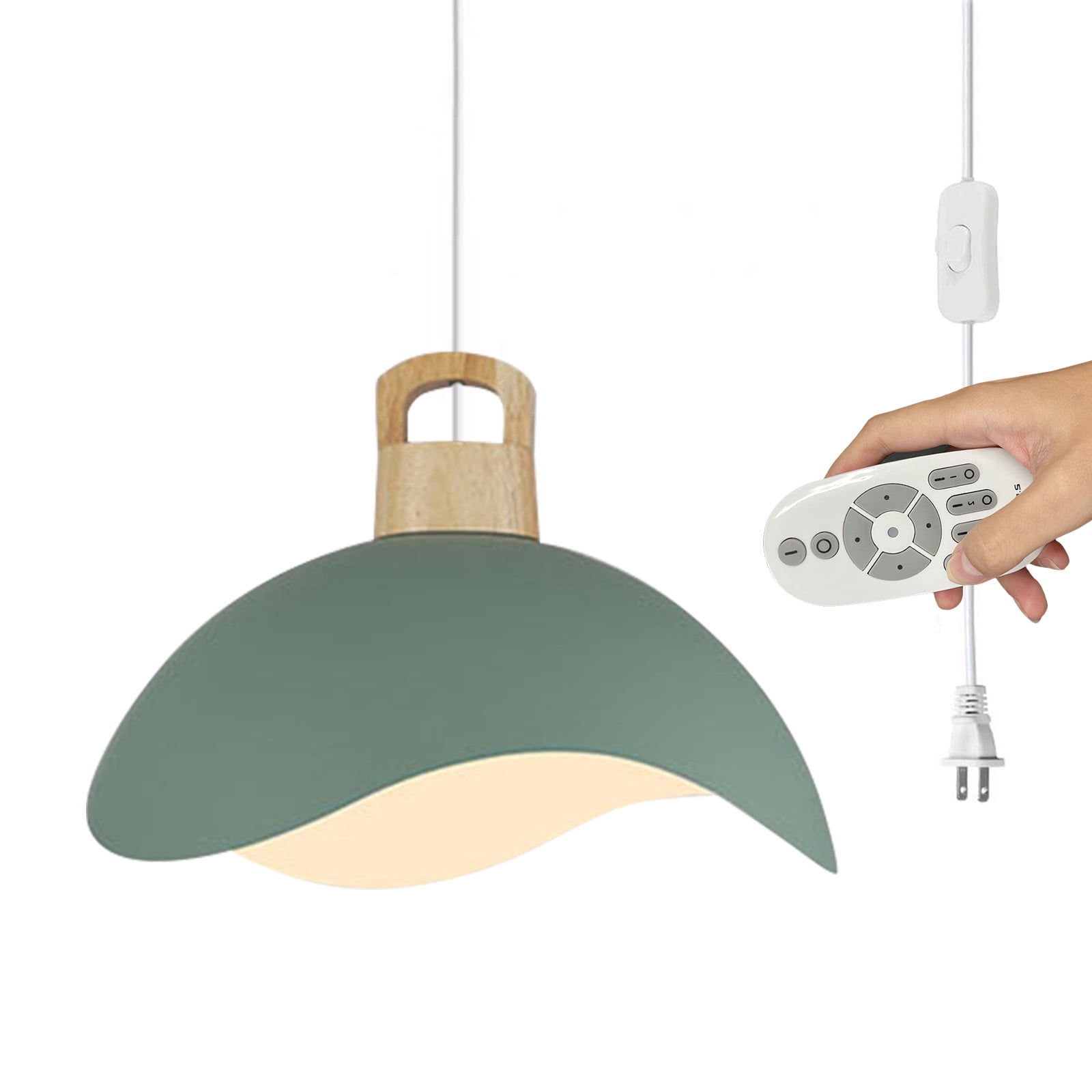 Kiven Plug in Pendant Light, Modern Hanging Light Fixture with Remote ...