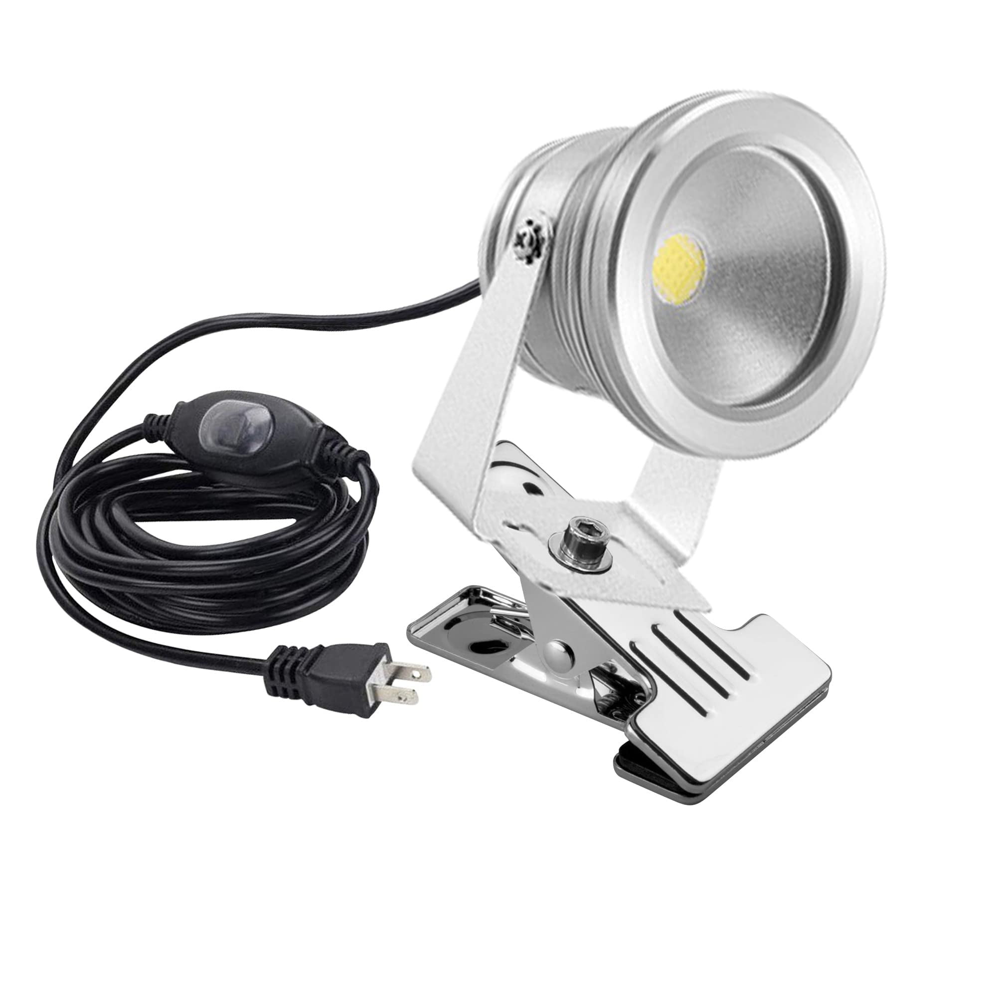 Kiven Plug in Spotlight 10W Waterproof LED Clip-on Light, Plug in ...