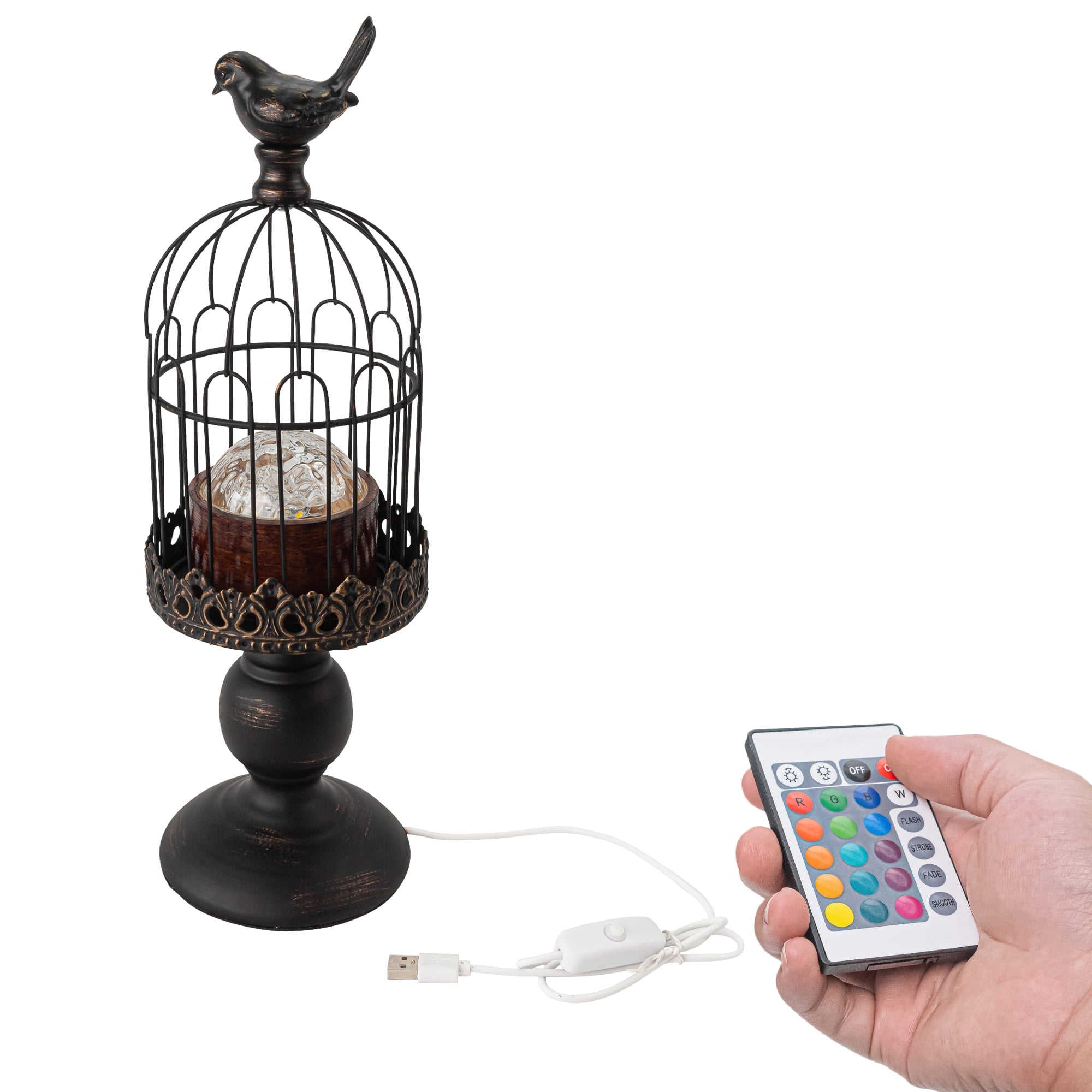 Kiven Plug in Water Ripple Light with RGB Mode & Iron Shade, Hollow ...