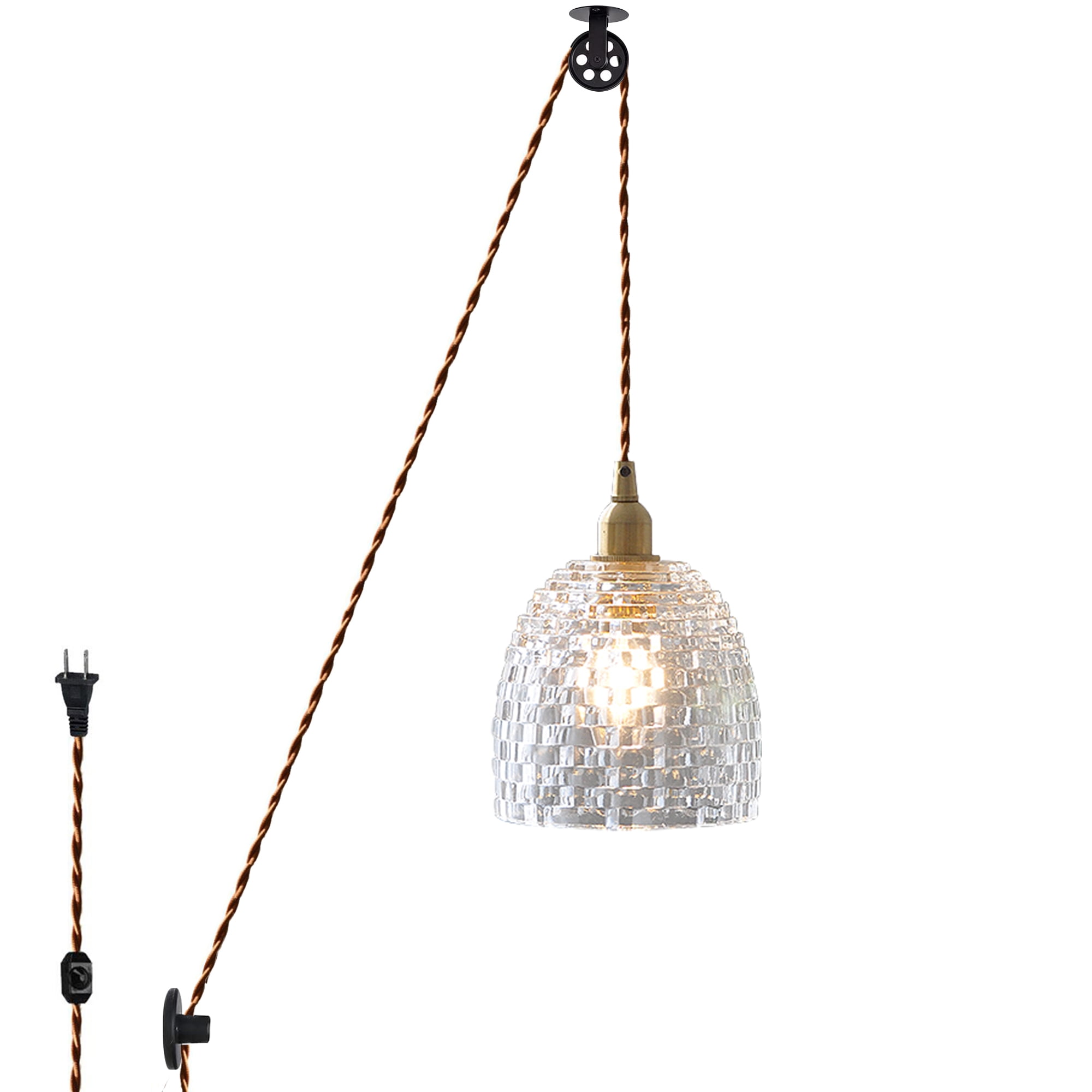 Kiven Plug in Pendant Light, Hanging Light with Iron Lampshade, Modern ...