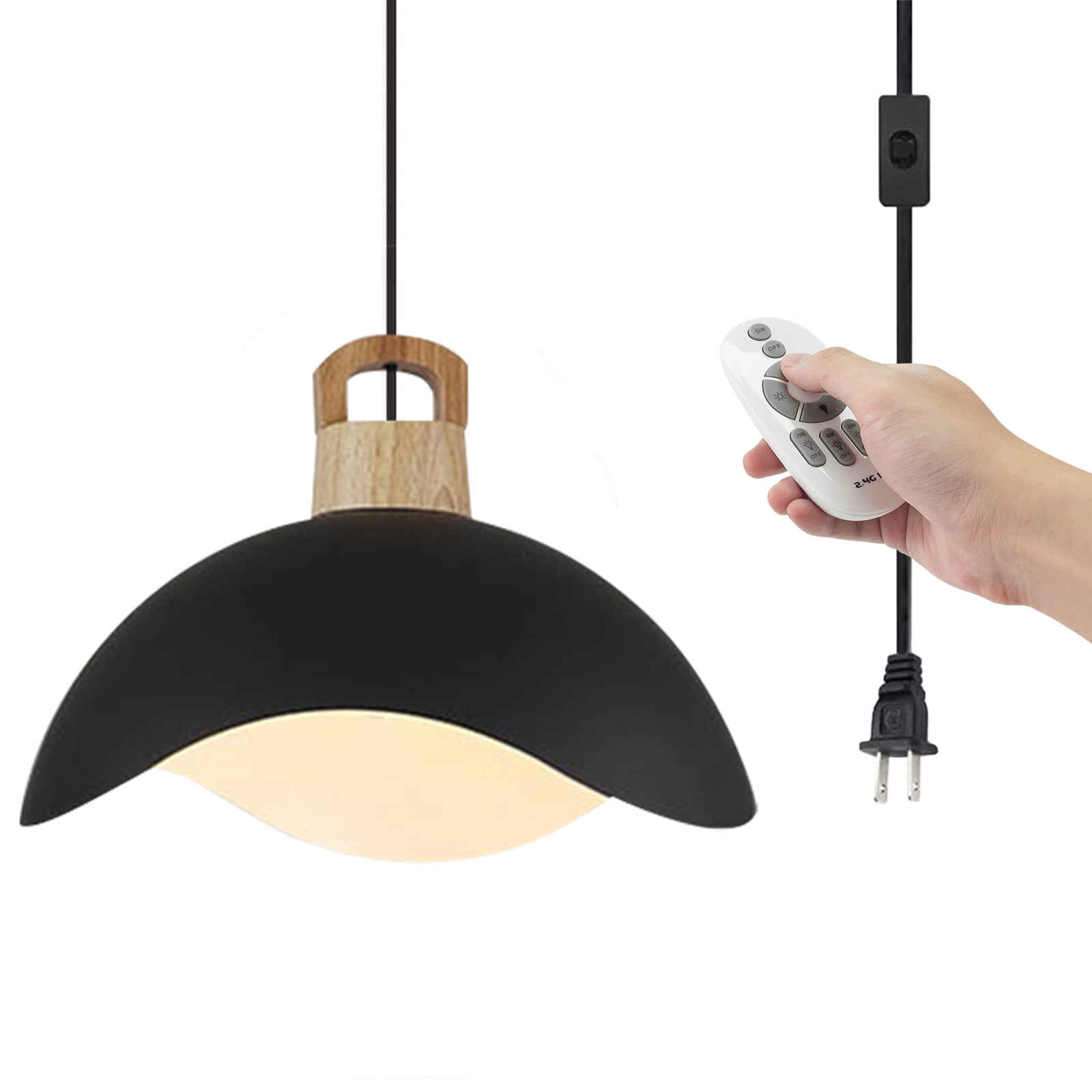 Kiven Plug in Pendant Light, Modern Hanging Light Fixture with Remote ...