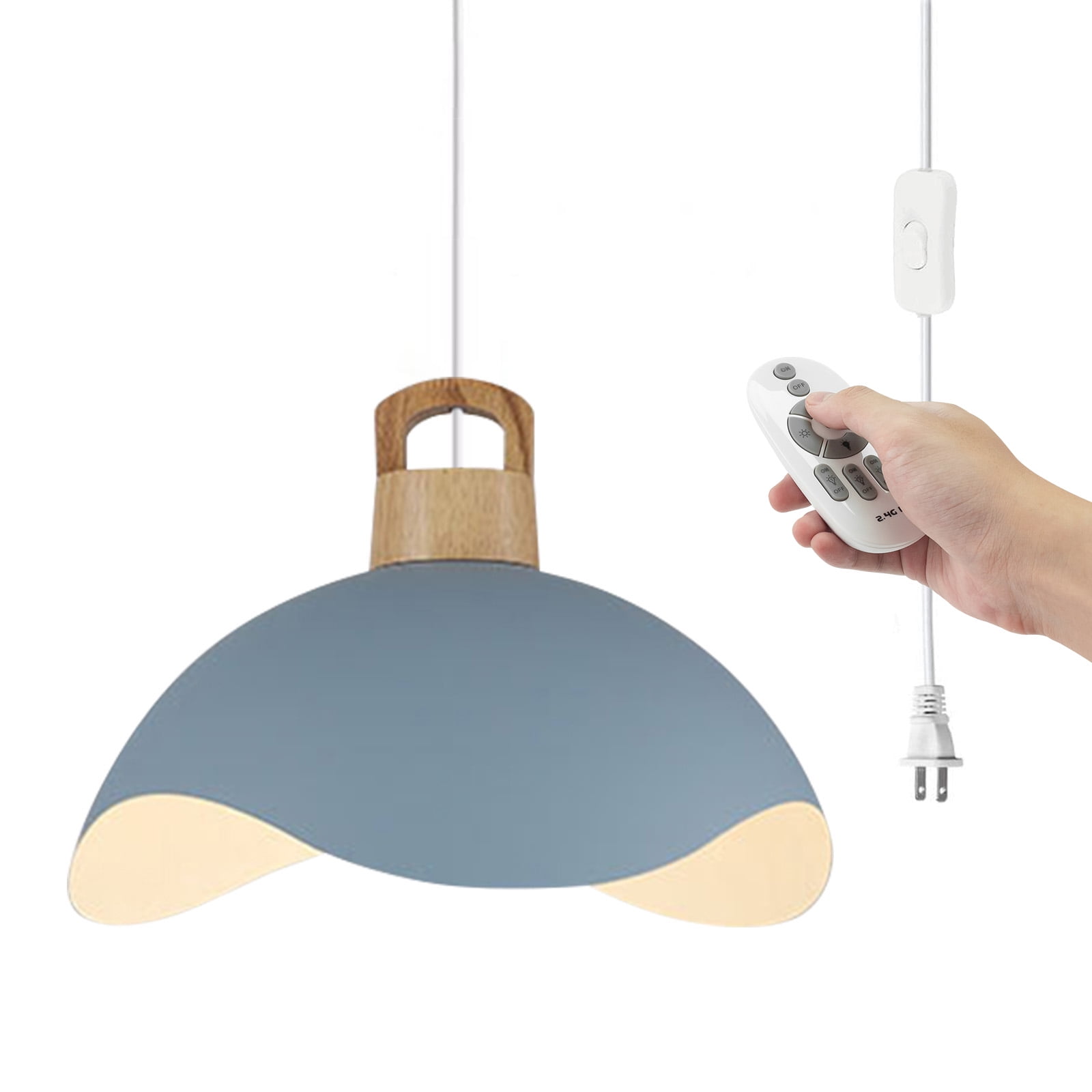 Kiven Plug in Pendant Light, Modern Hanging Light Fixture with Remote ...