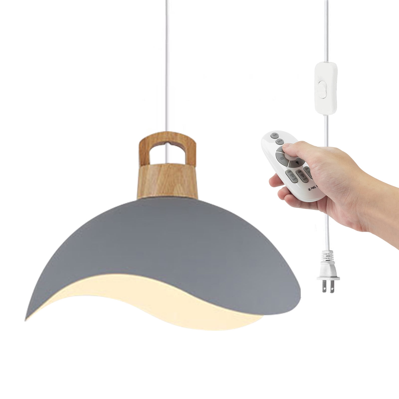 Kiven Plug in Pendant Light, Modern Hanging Light Fixture with Remote ...