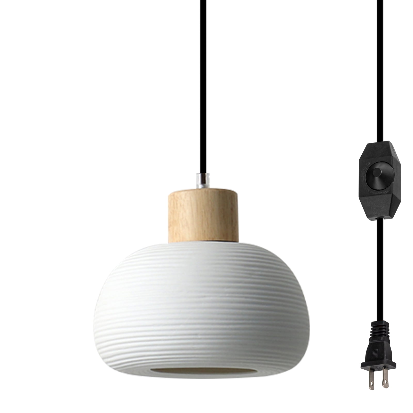 Kiven Plug in Pendant Light,Modern Hanging Light with Ceramic Lampshade ...