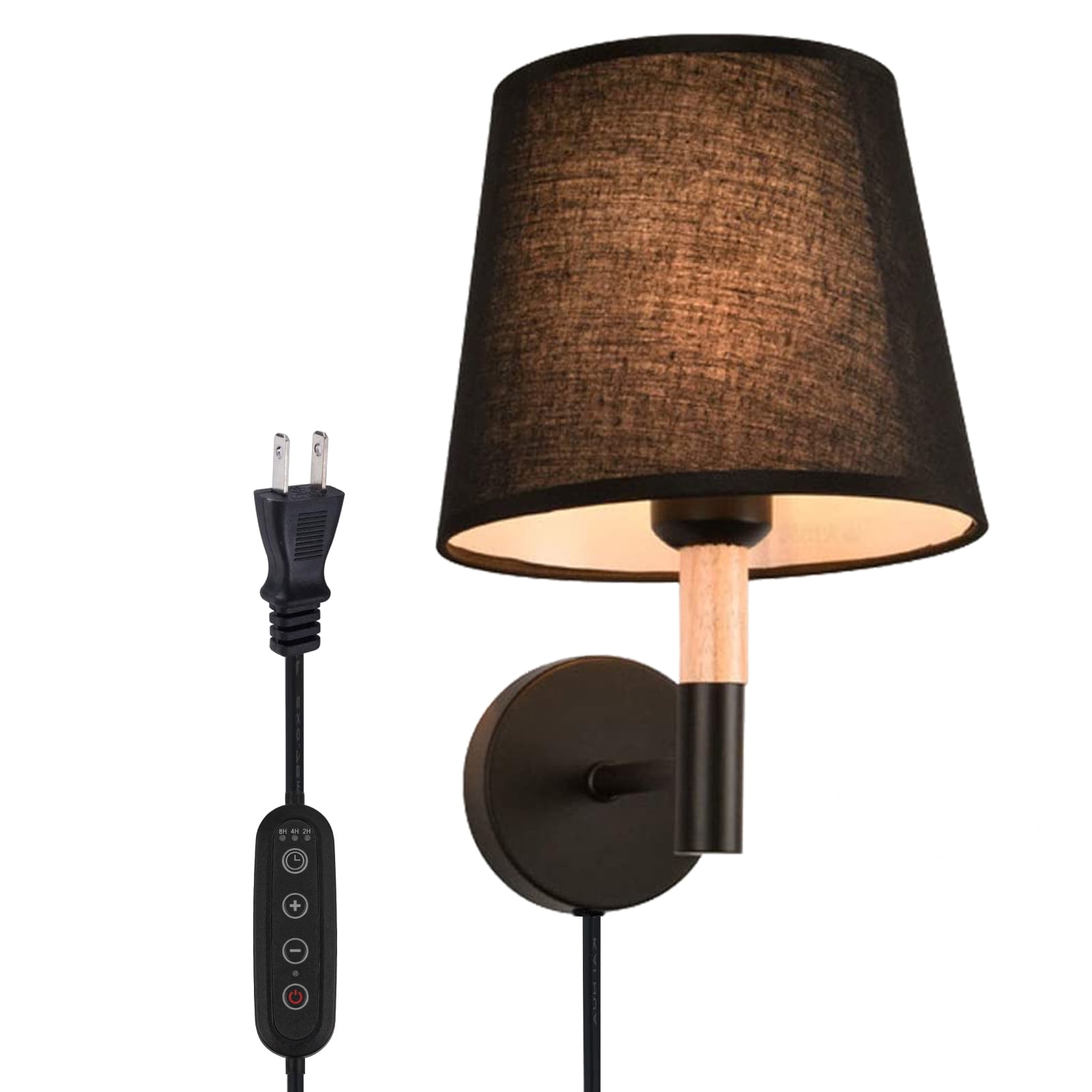 Kiven Plug in Wall Lamp,Dimmable Modern Plug in Wall Sconce with Timing ...