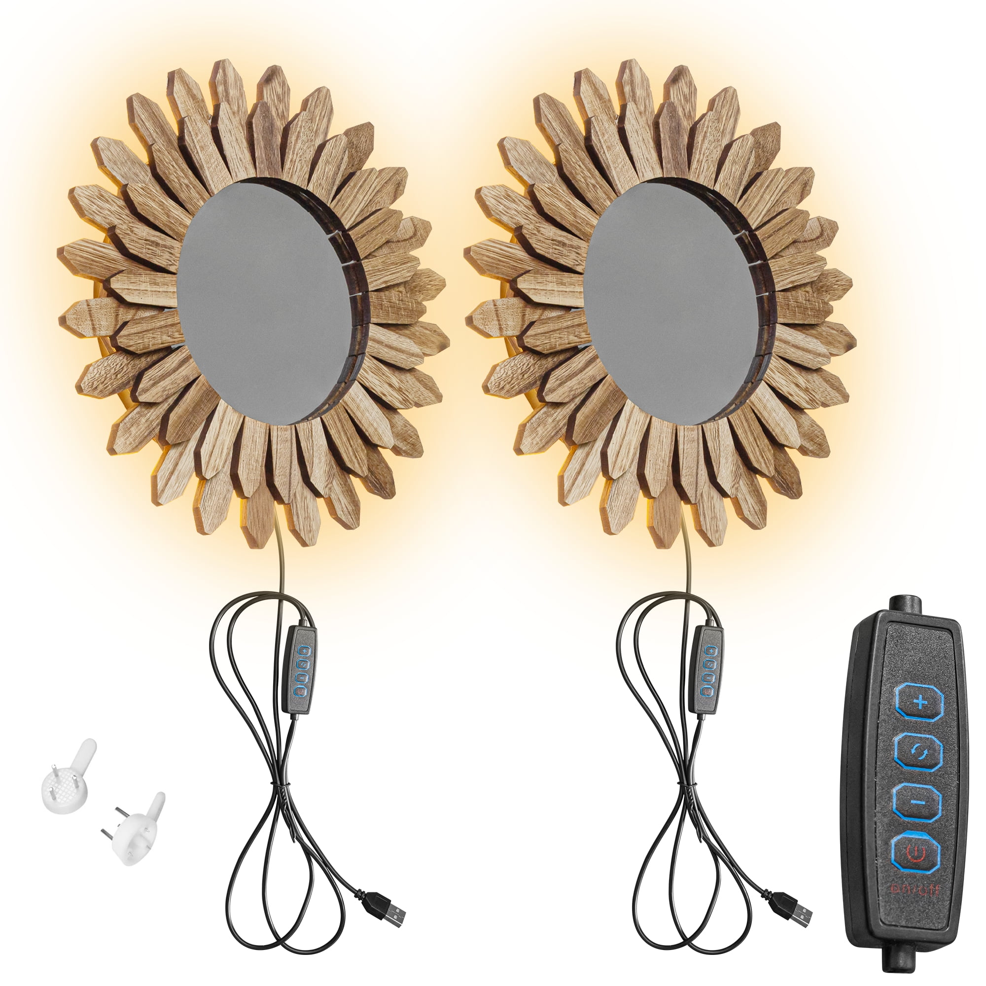 Kiven Plug in Wall Sconces, Plug-in Wall Lights with 3 Color Modes,Set ...