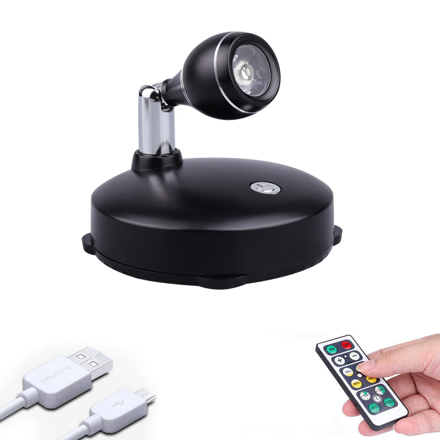 Kiven RGB Spotlight with Remote Mini Accent Lights Battery Operated ...