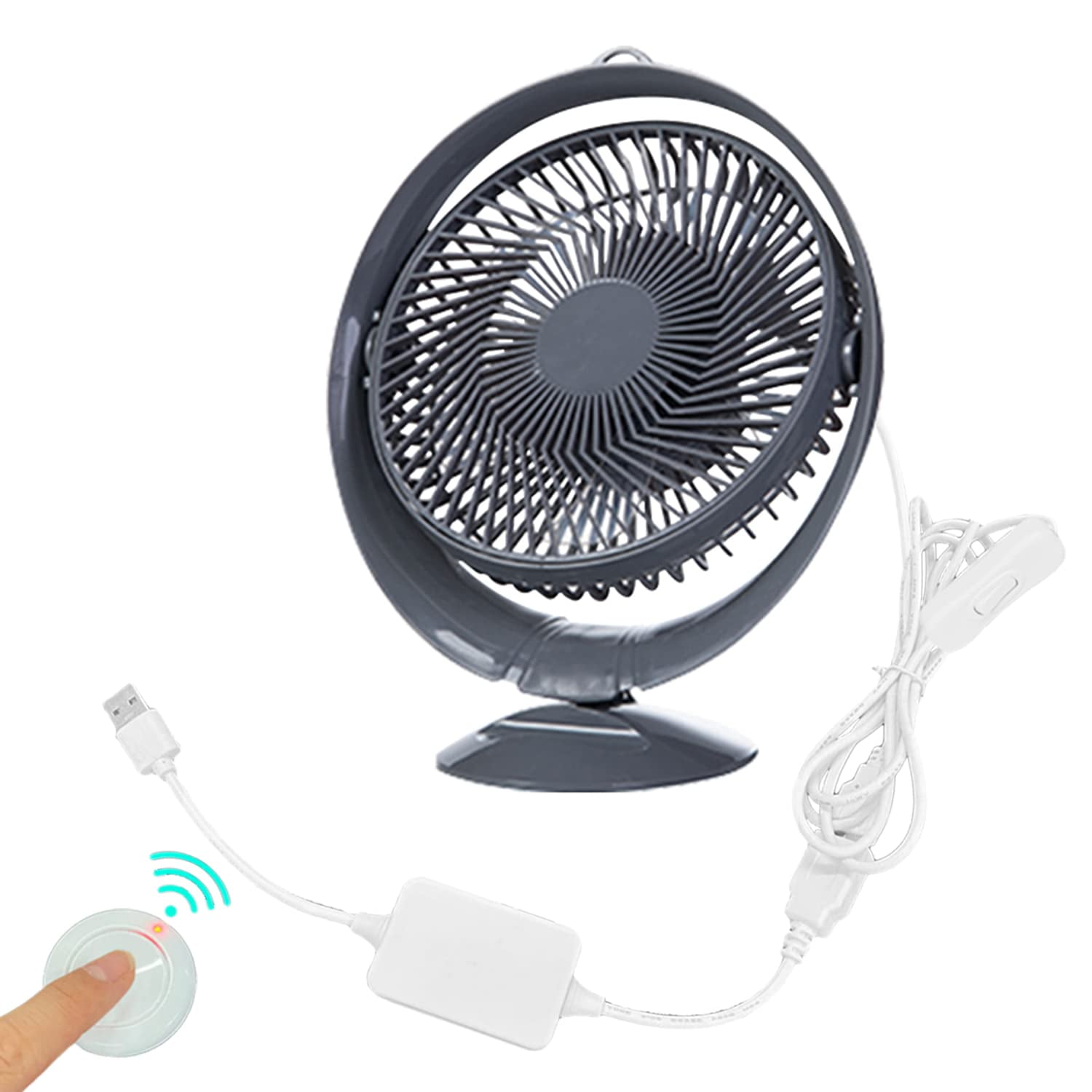 Kiven USB Desk Fan Small Table Fan with Remote Control,Strong Airflow ...