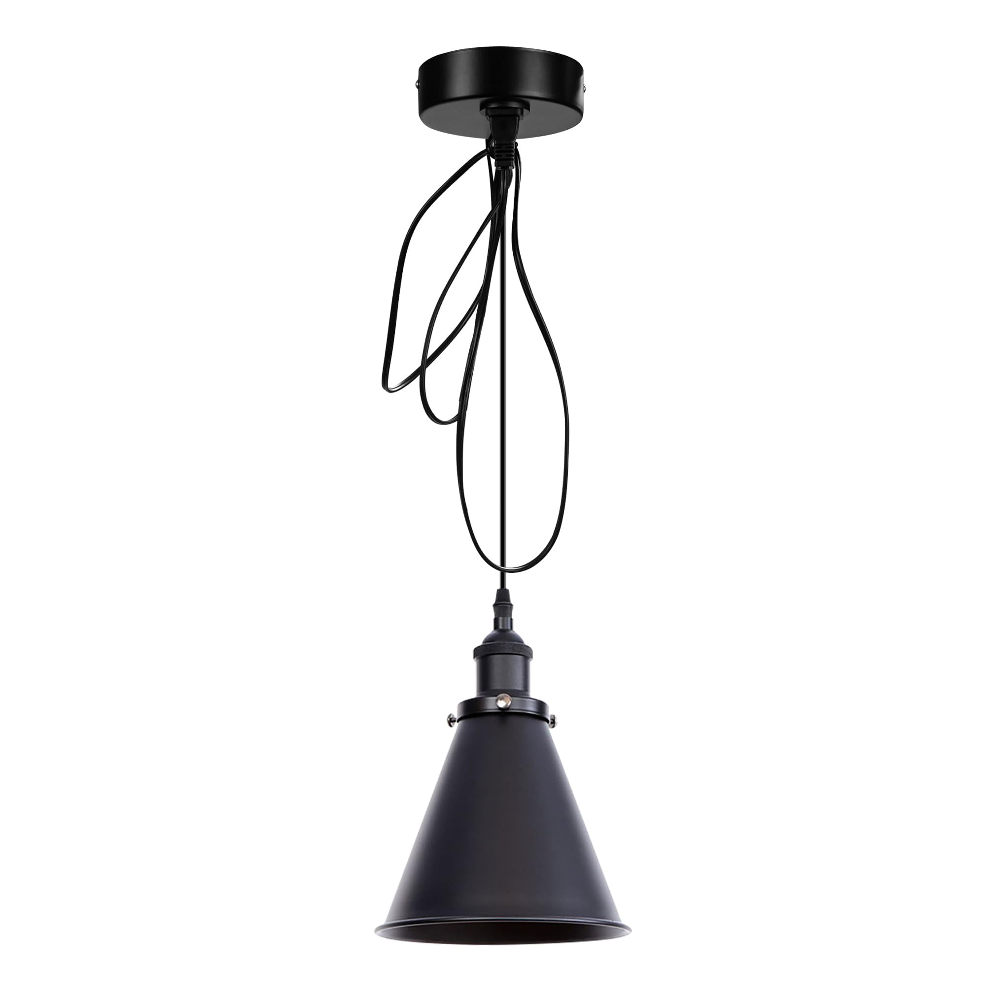Kiven Vintage Pendant Light,Black Ceiling Light Plate Light Fixture ...