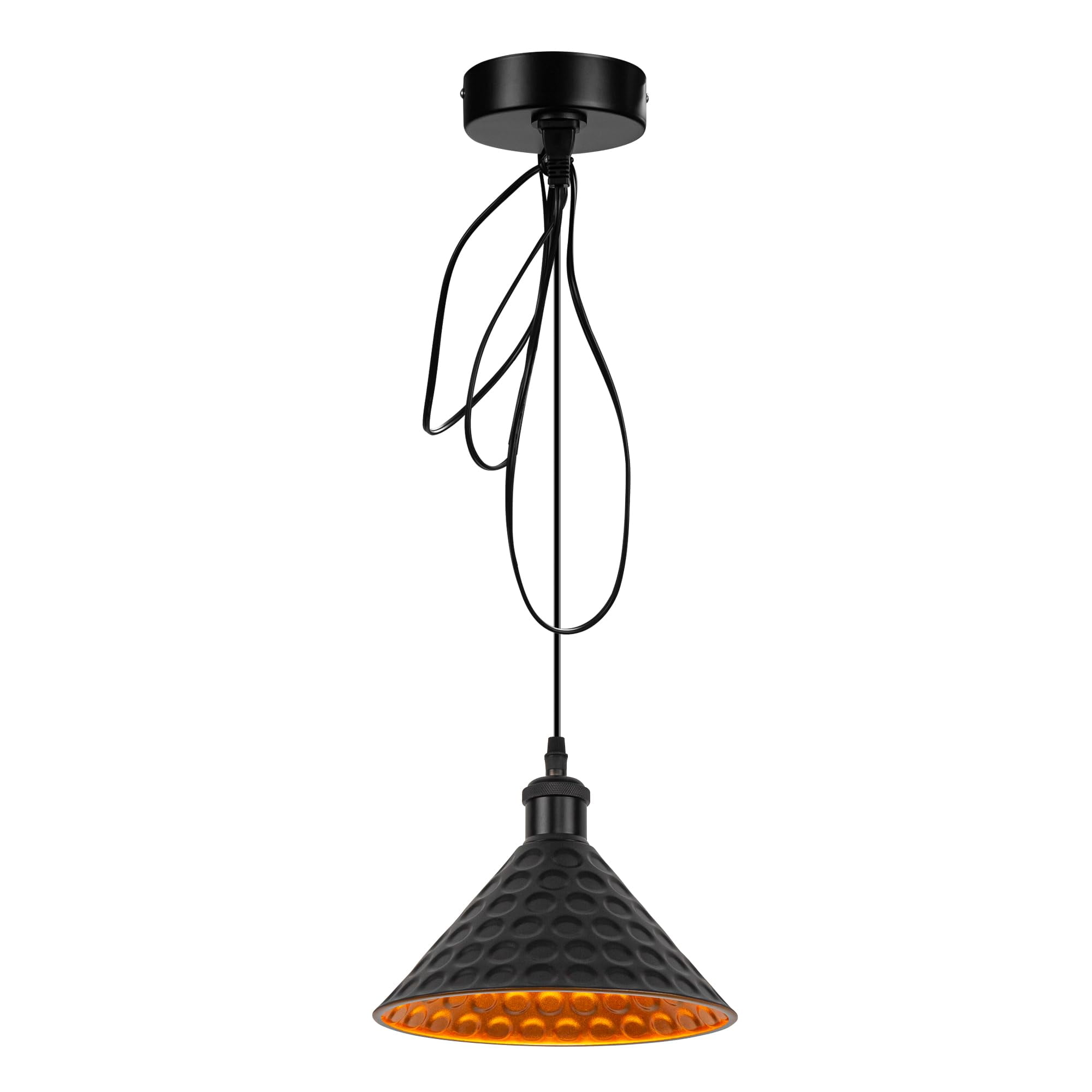 Kiven Vintage Pendant Light,Black Iron Ceiling Light Plate Light ...