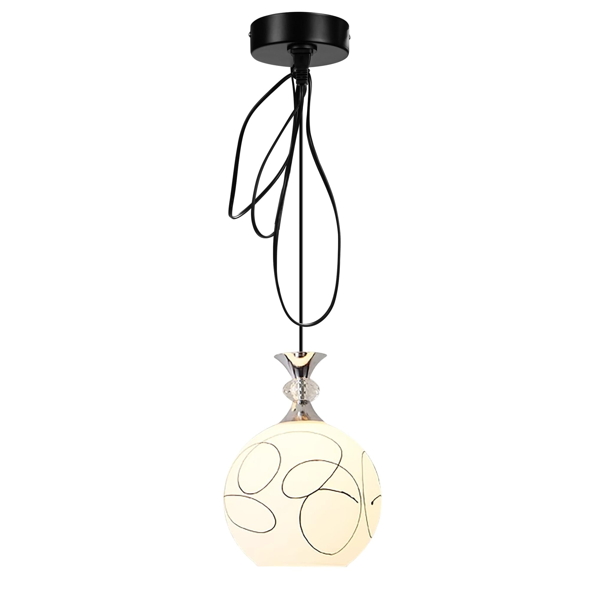 Kiven Vintage Pendant Light,Glass Ceiling Light Plate Light Fixture ...