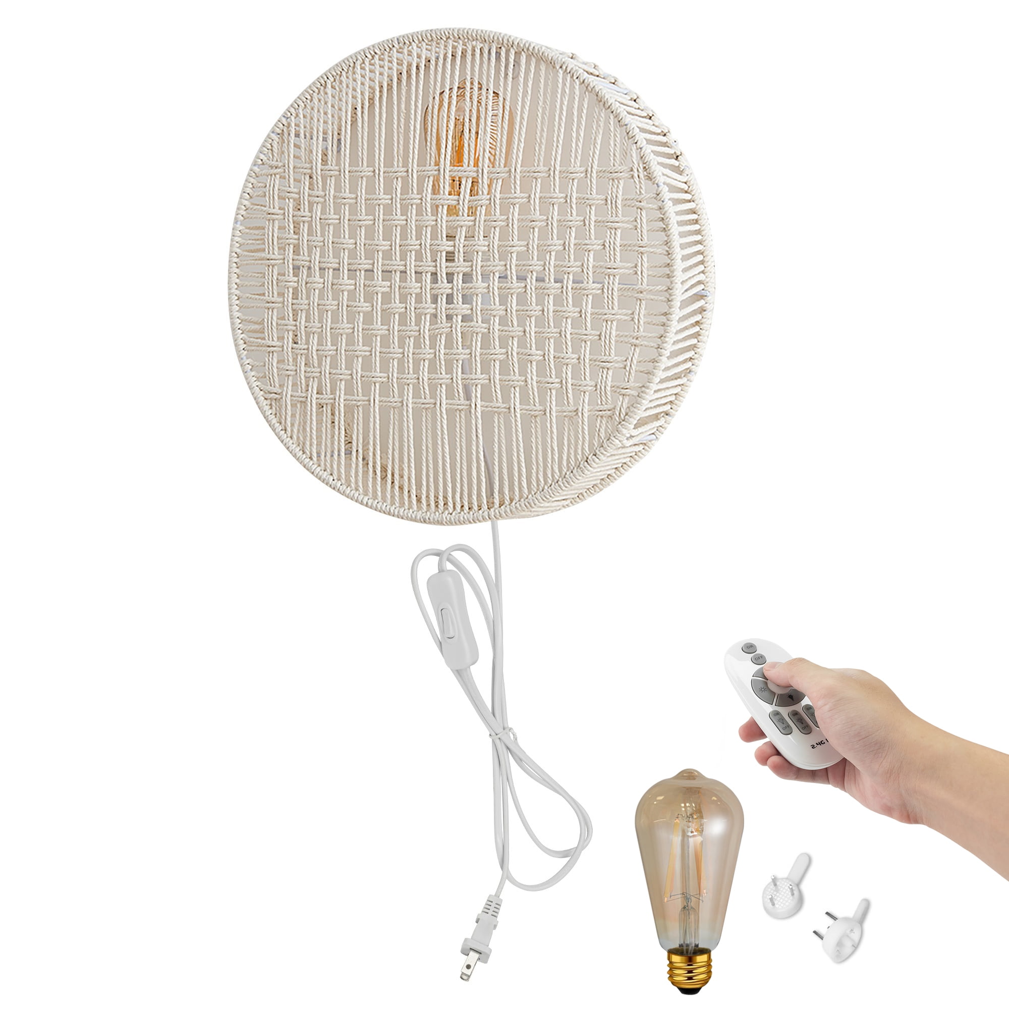 Kiven Wall Lamp with Plug in Cord and Remote, Bohemia Style Wall ...