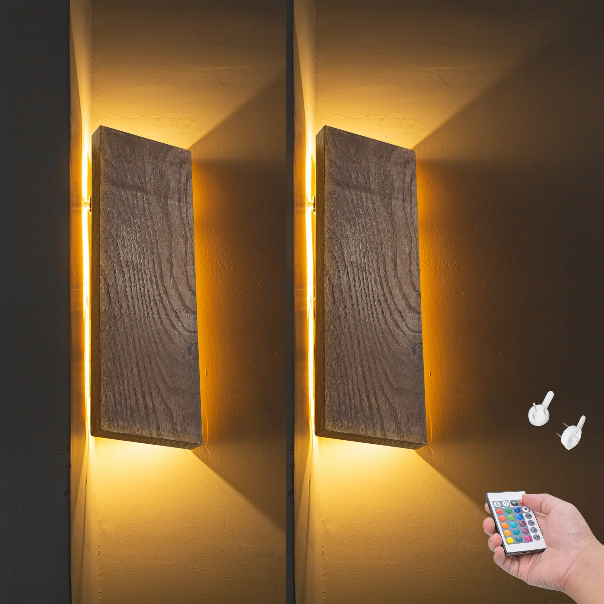 Kiven Wood Hover Corner Accent Light, LED Accent Wall Light, Dimmable ...