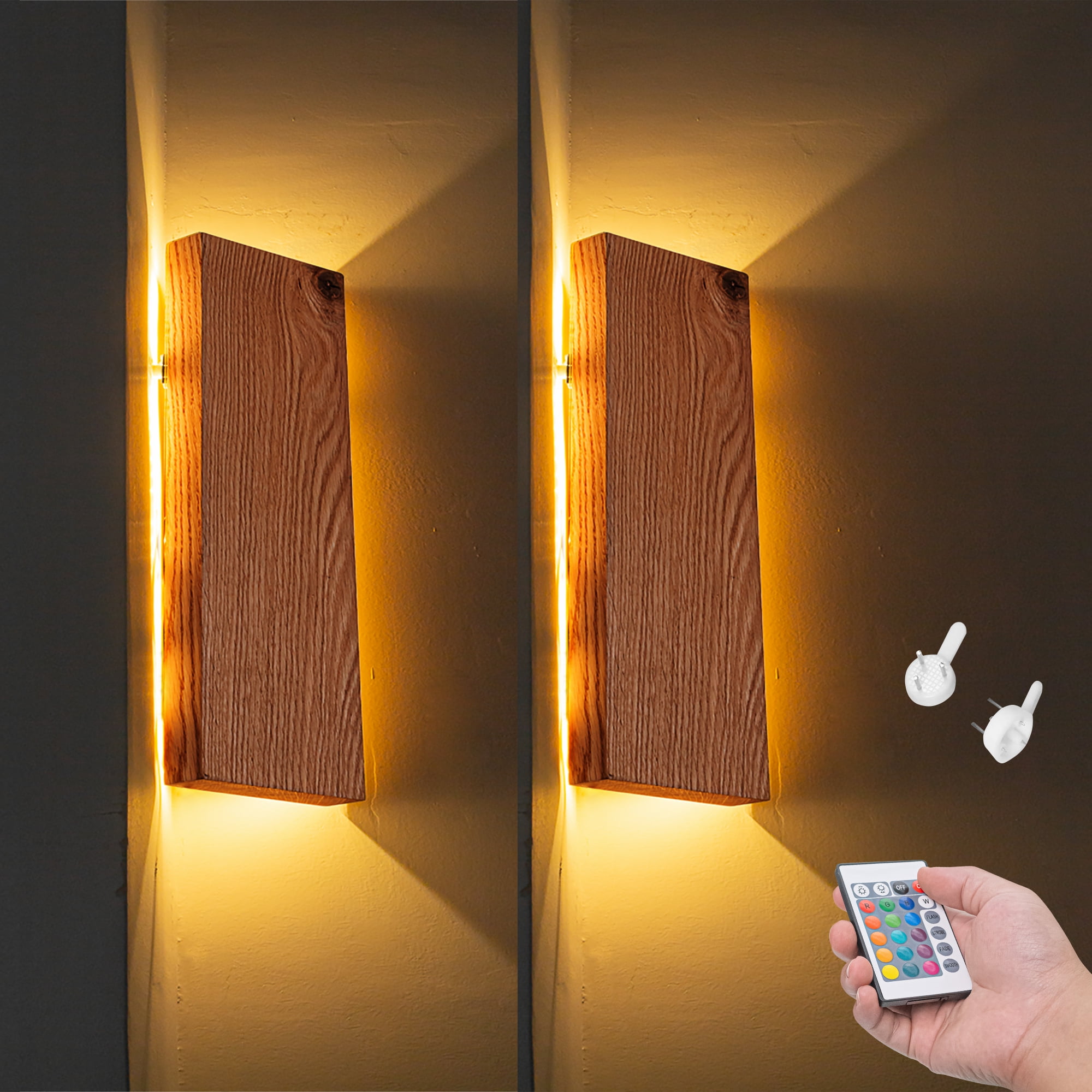 Kiven Wood Hover Corner Accent Light, LED Accent Wall Light, Dimmable ...