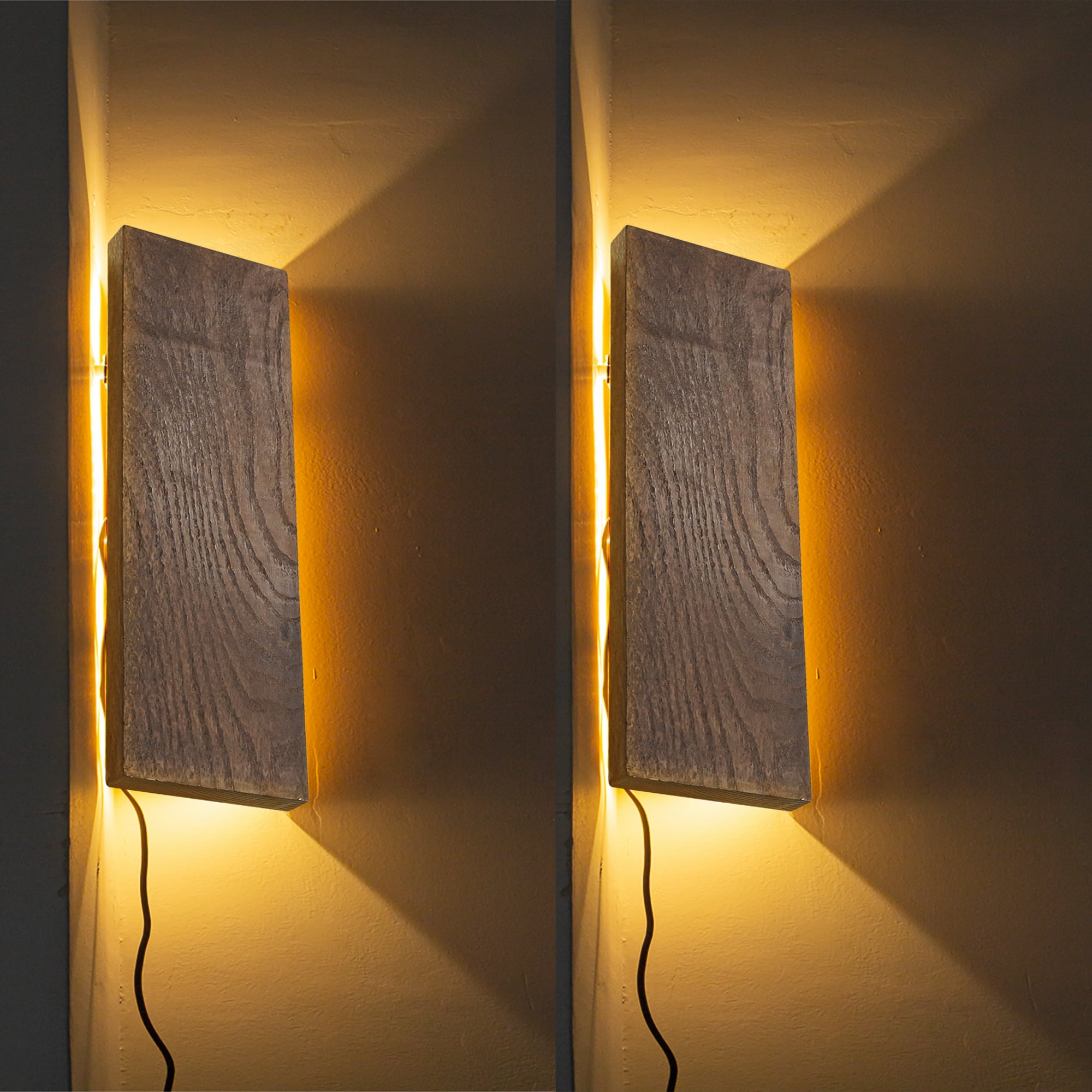 Kiven Wood Hover Corner Accent Light, LED Accent Wall Light, Dimmable ...