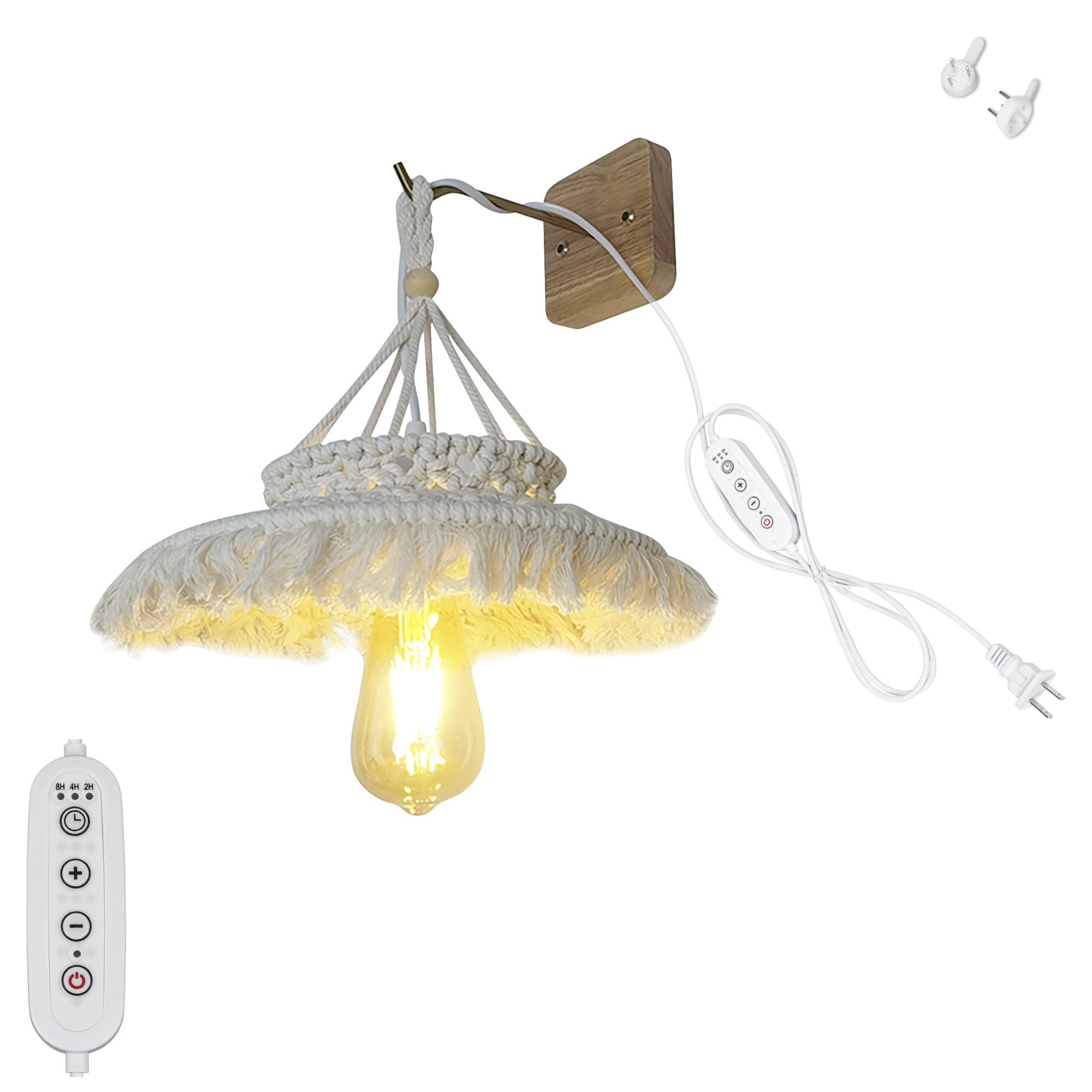 Kiven wall lamp with plug in cord, Bohemian Style Wall Sconces with ON ...