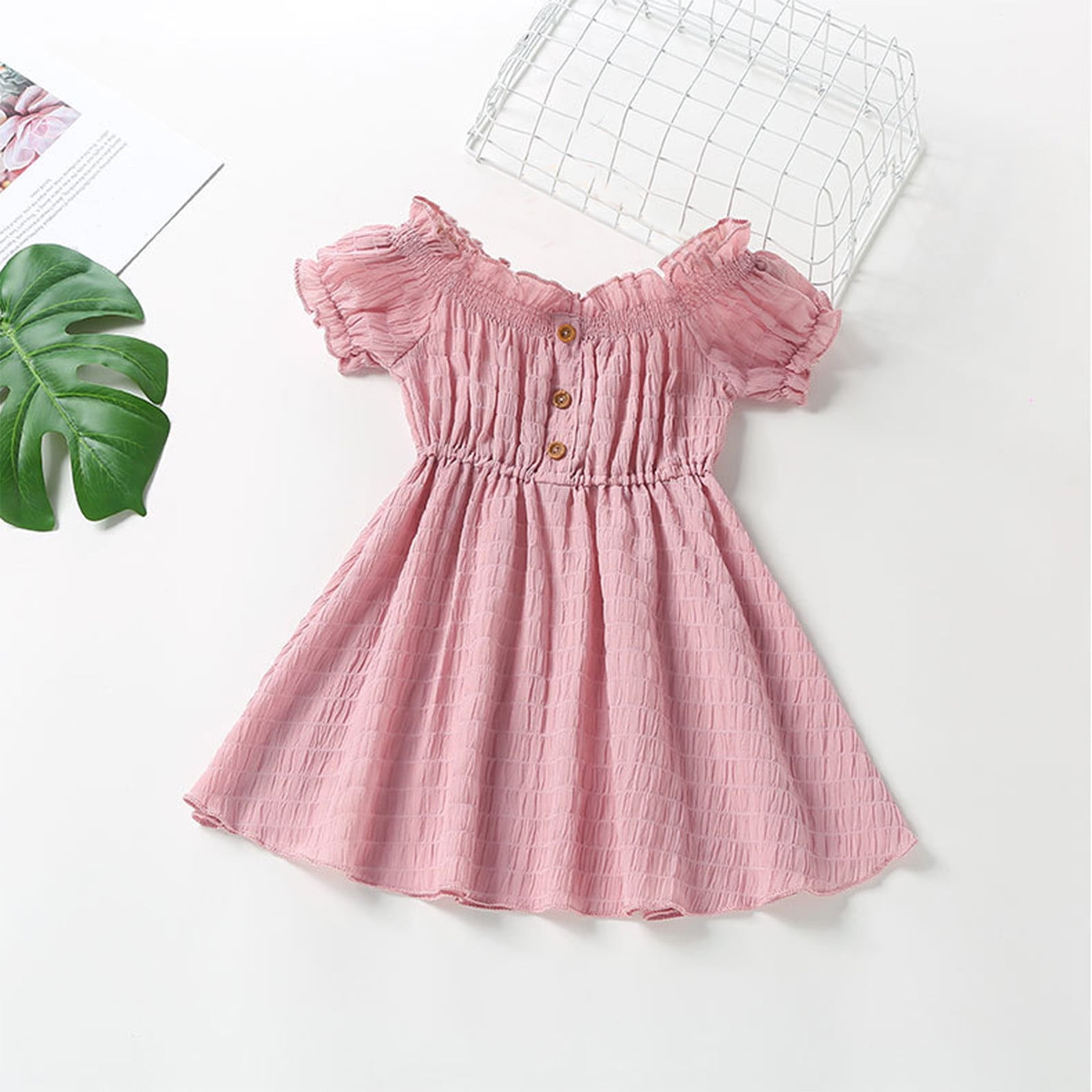 Kiviey Girls Princess Dress Short Sleeve Chiffon Dress foreign Style ...