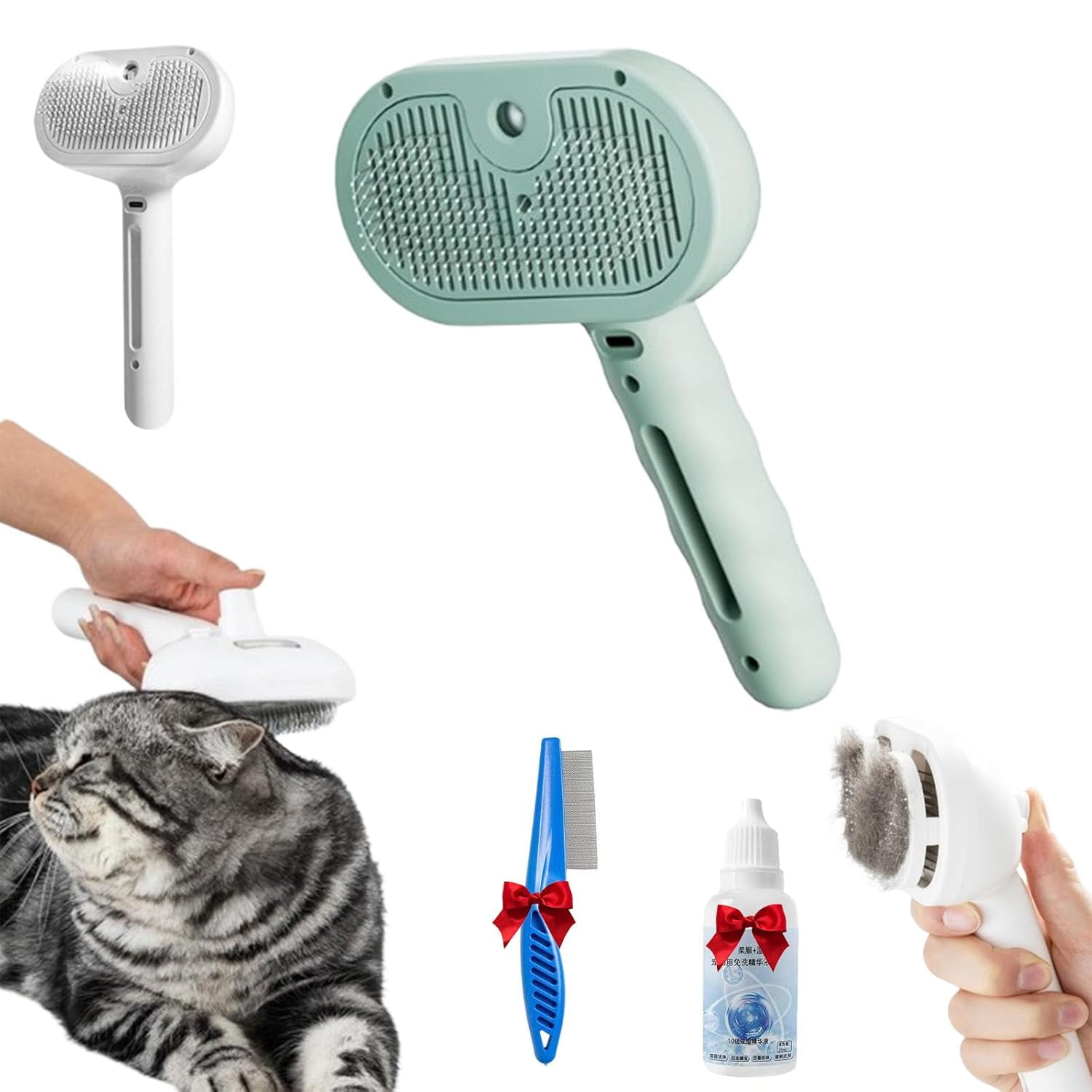 Kivori Pet Grooming Brush Steamer, Spray Comb for Dogs, Pet Steam Brush ...