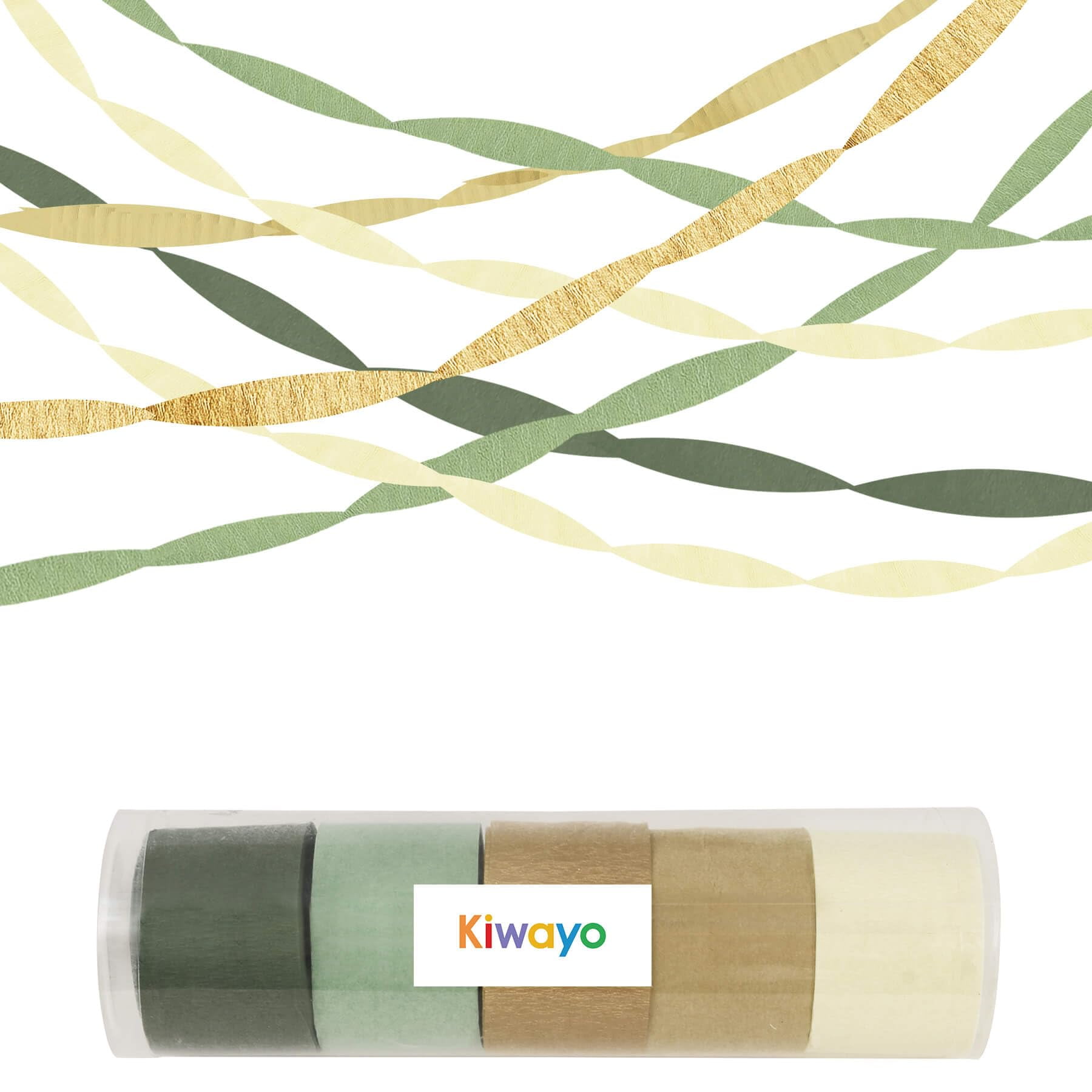 Kiwayo Paper Streamers Sage Green & Gold KMC2Baby Shower Decorations (5 ...
