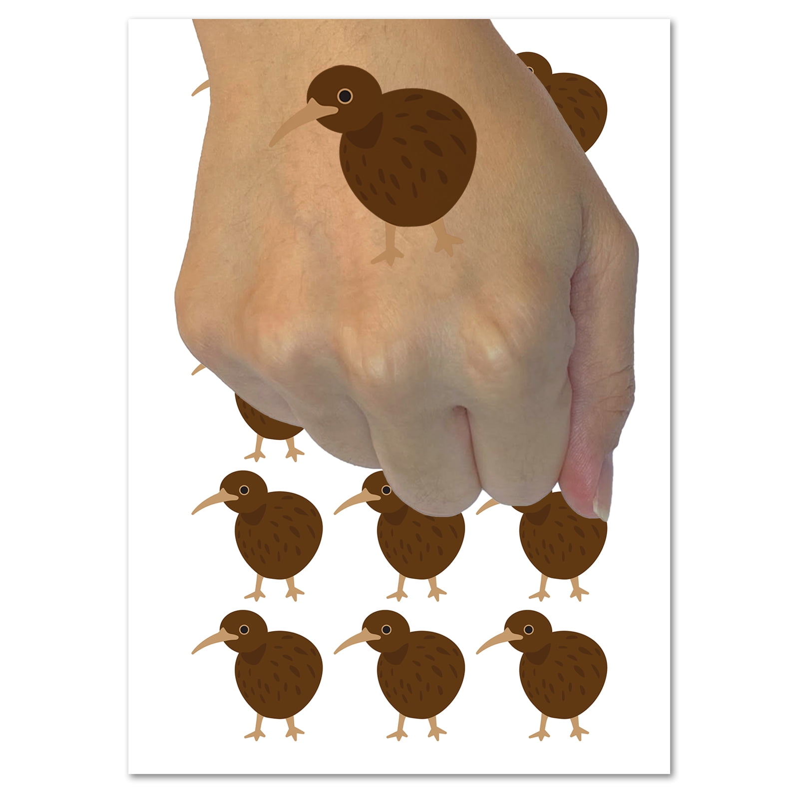 Kiwi Bird Solid Water Resistant Temporary Tattoo Set Fake Body Art ...