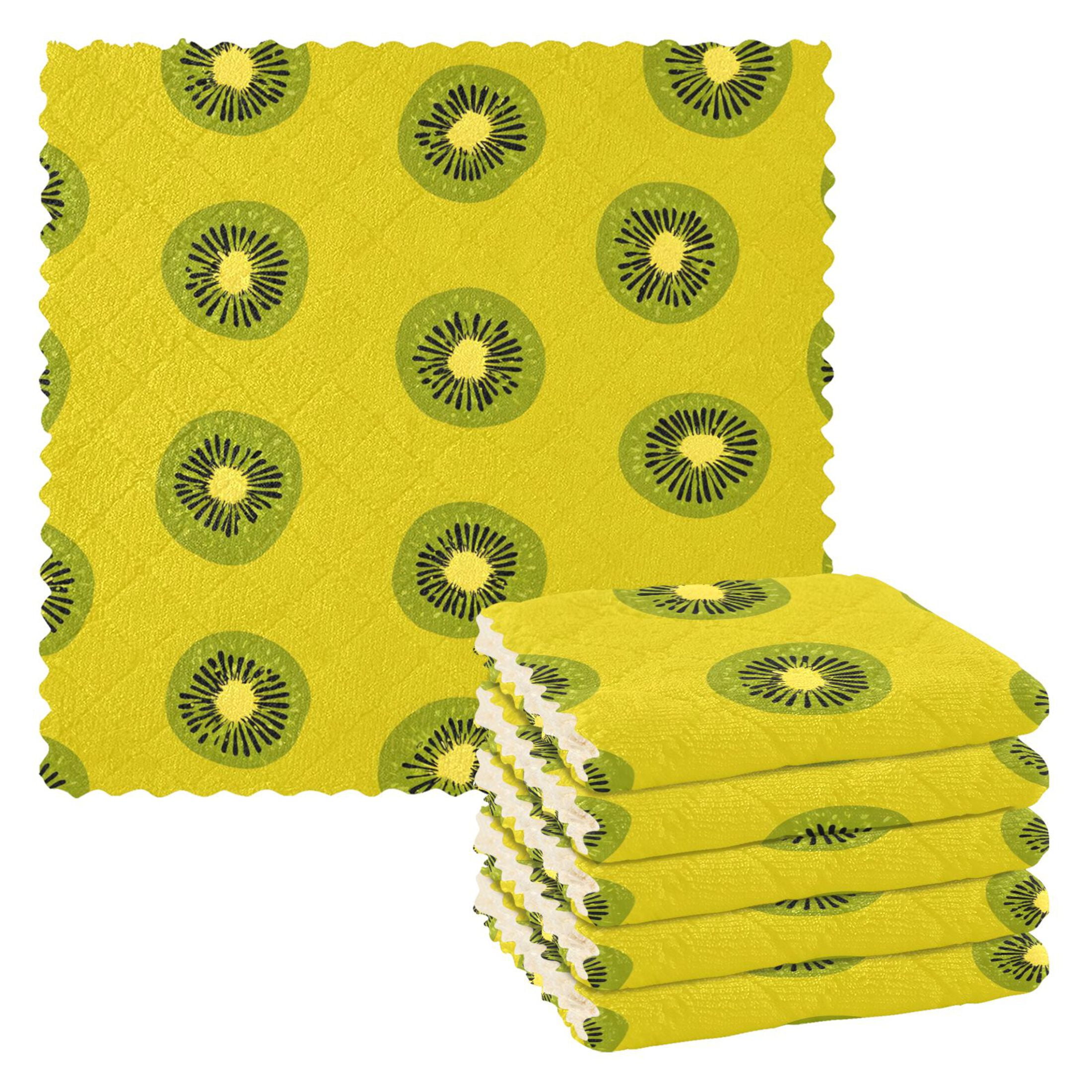 Kiwi Fruit Kitchen Cloth Dish Towels for Drying Washing Absorbent Dish ...