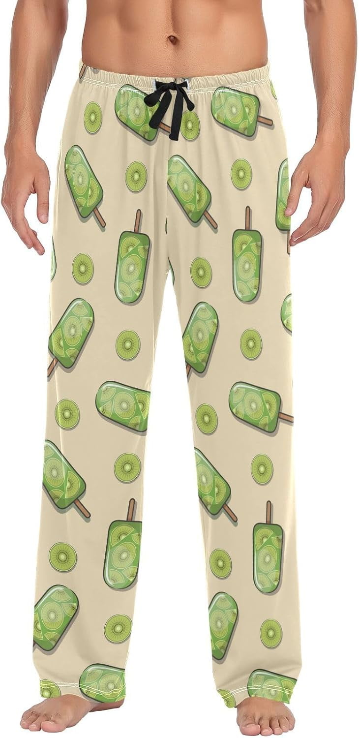 Kiwi Fruit Popsicle Summer Ice Cream Mens Pajama Pants Sleepwear Lounge ...