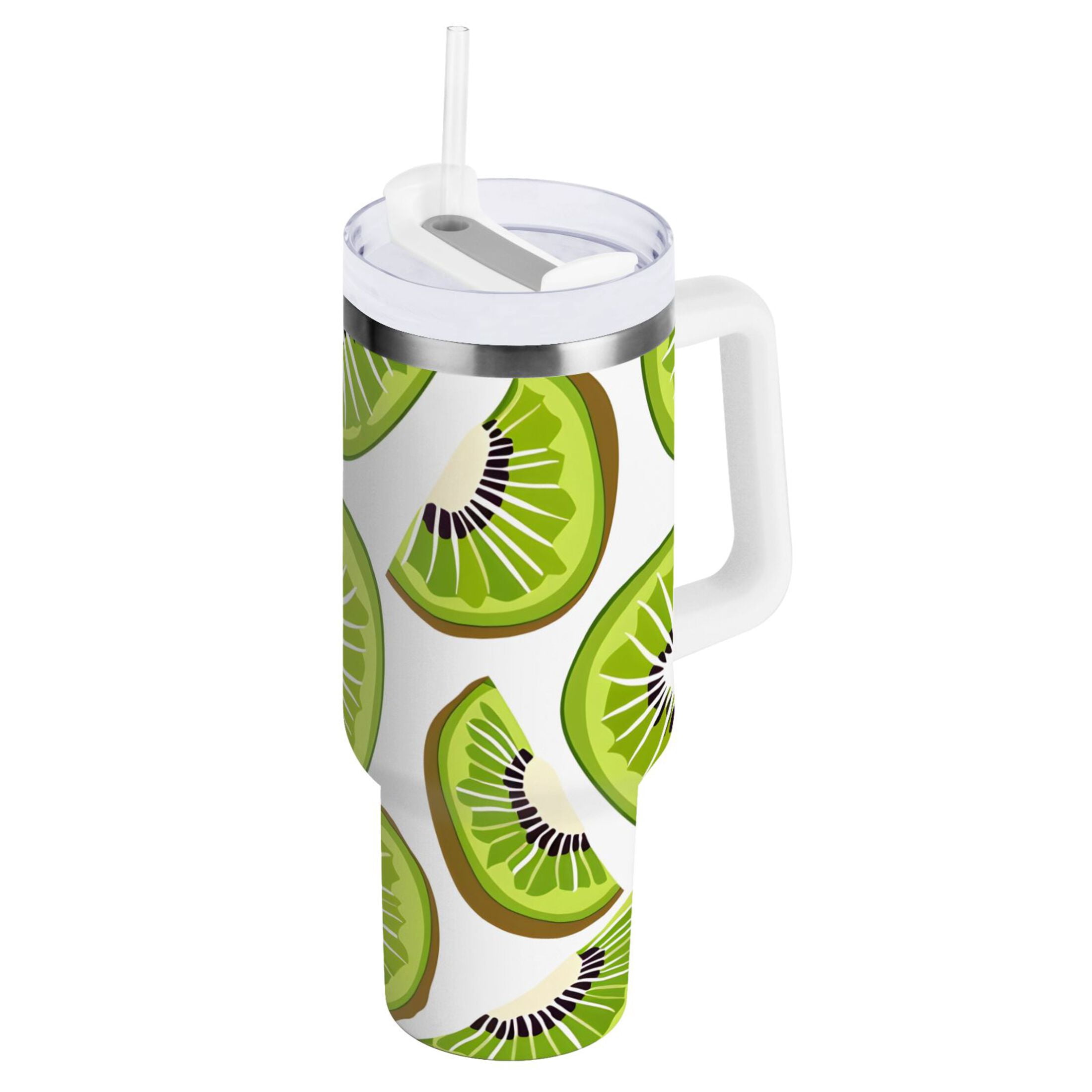Kiwi Fruit Slice 30 oz Tumbler with Handle and Straw Lid Vacuum ...