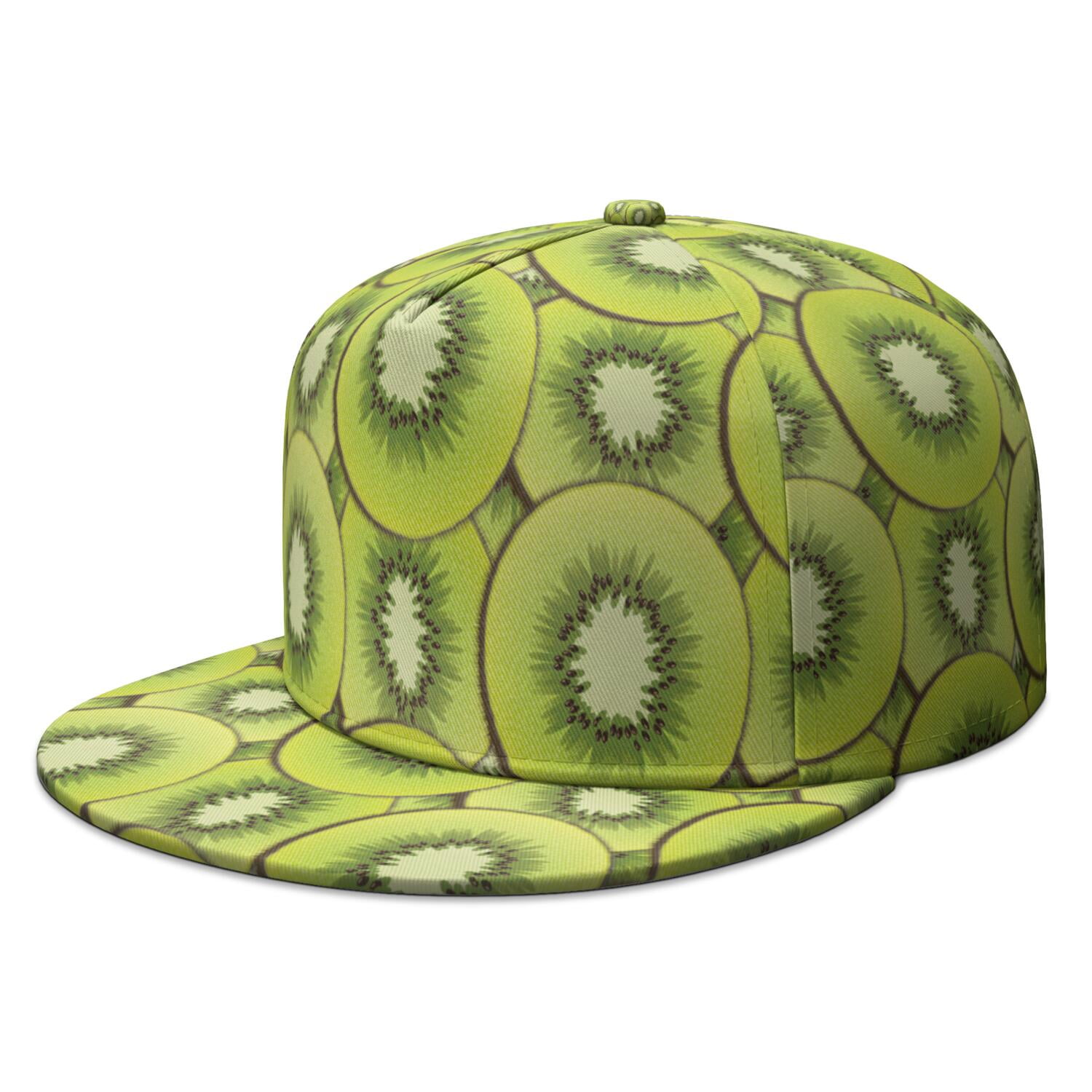 Kiwi Fruit Snapback Hat - Tropical Green Kiwi Slices Print Adjustable ...