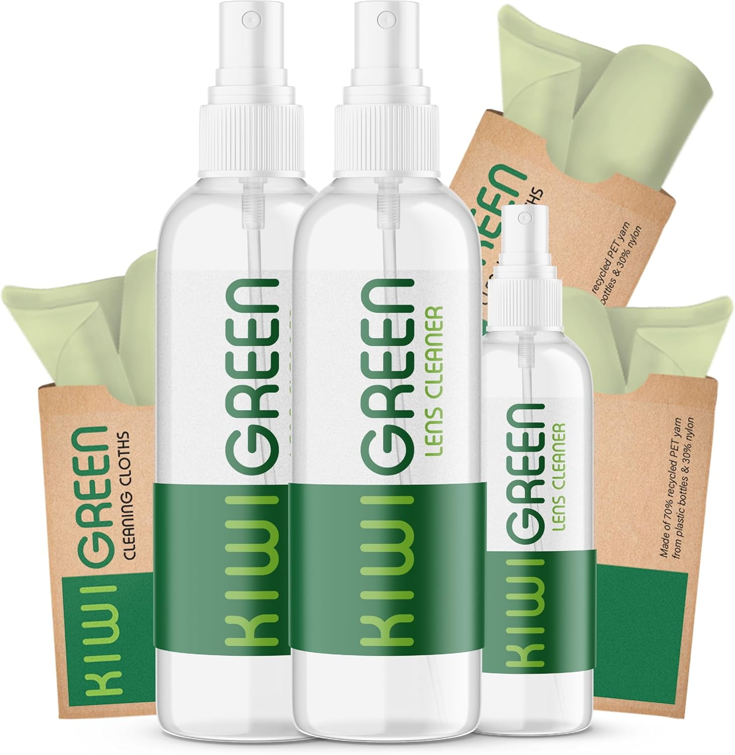 Kiwi Green Eyeglass Lens Cleaner Spray Kit | 3X Lens Cleaner + 3X ...