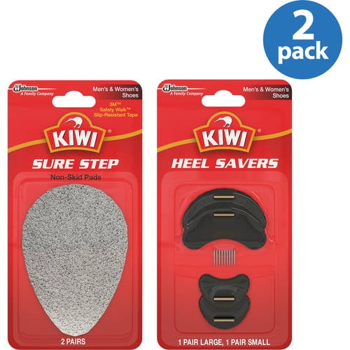 Kiwi Heel Savers and Sure Step Non-Skid Pads 2 Pack Value Bundle ...