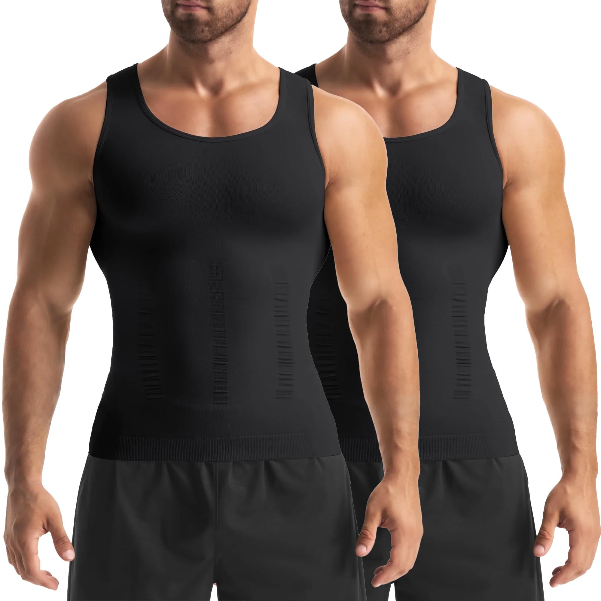 Kiwi Rata 2 Pack Compression Shirts Men Sleeveless Slimming Undershirts ...