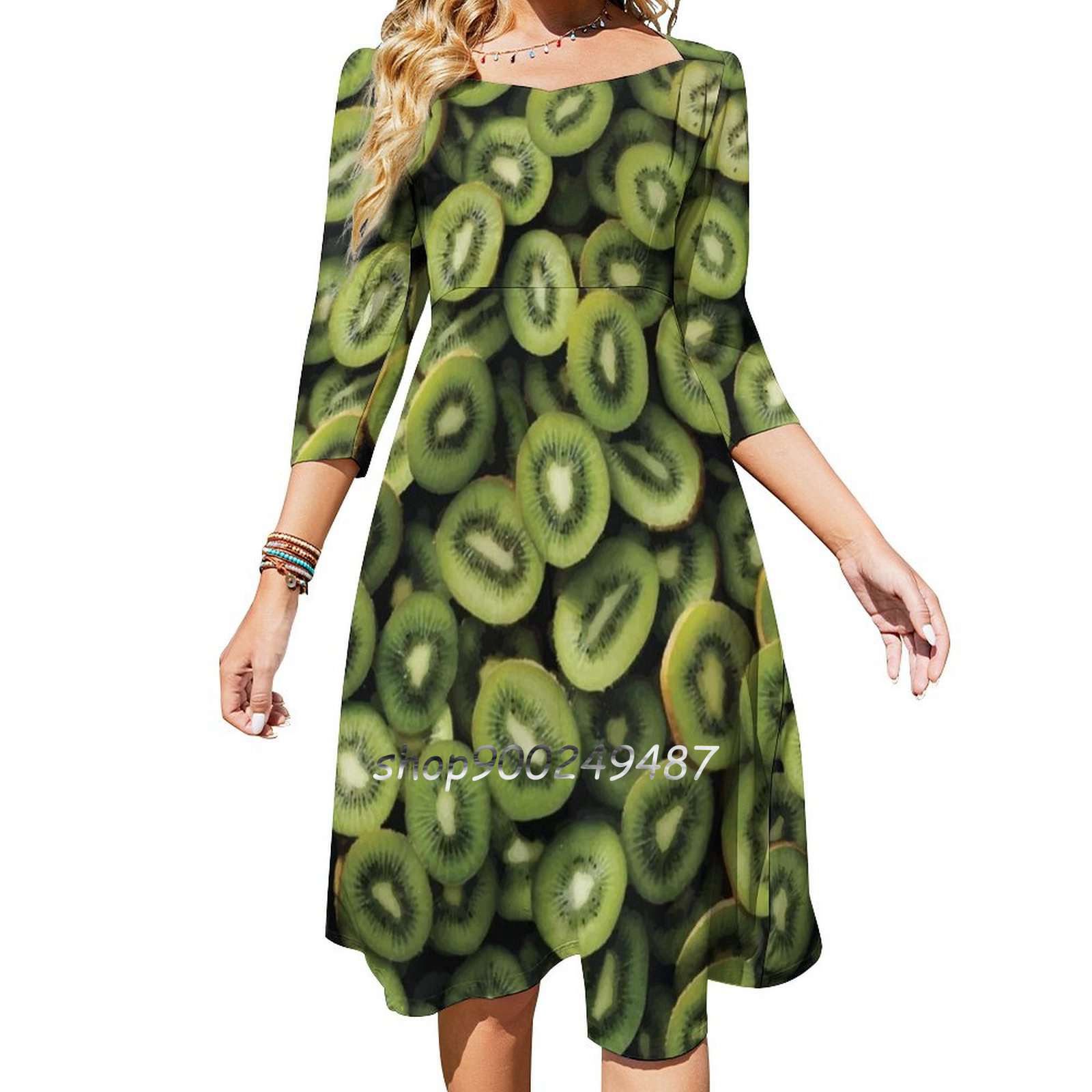 Kiwi Sweetheart Knot Flared Dress Fashion Design Large Size Loose Dress ...