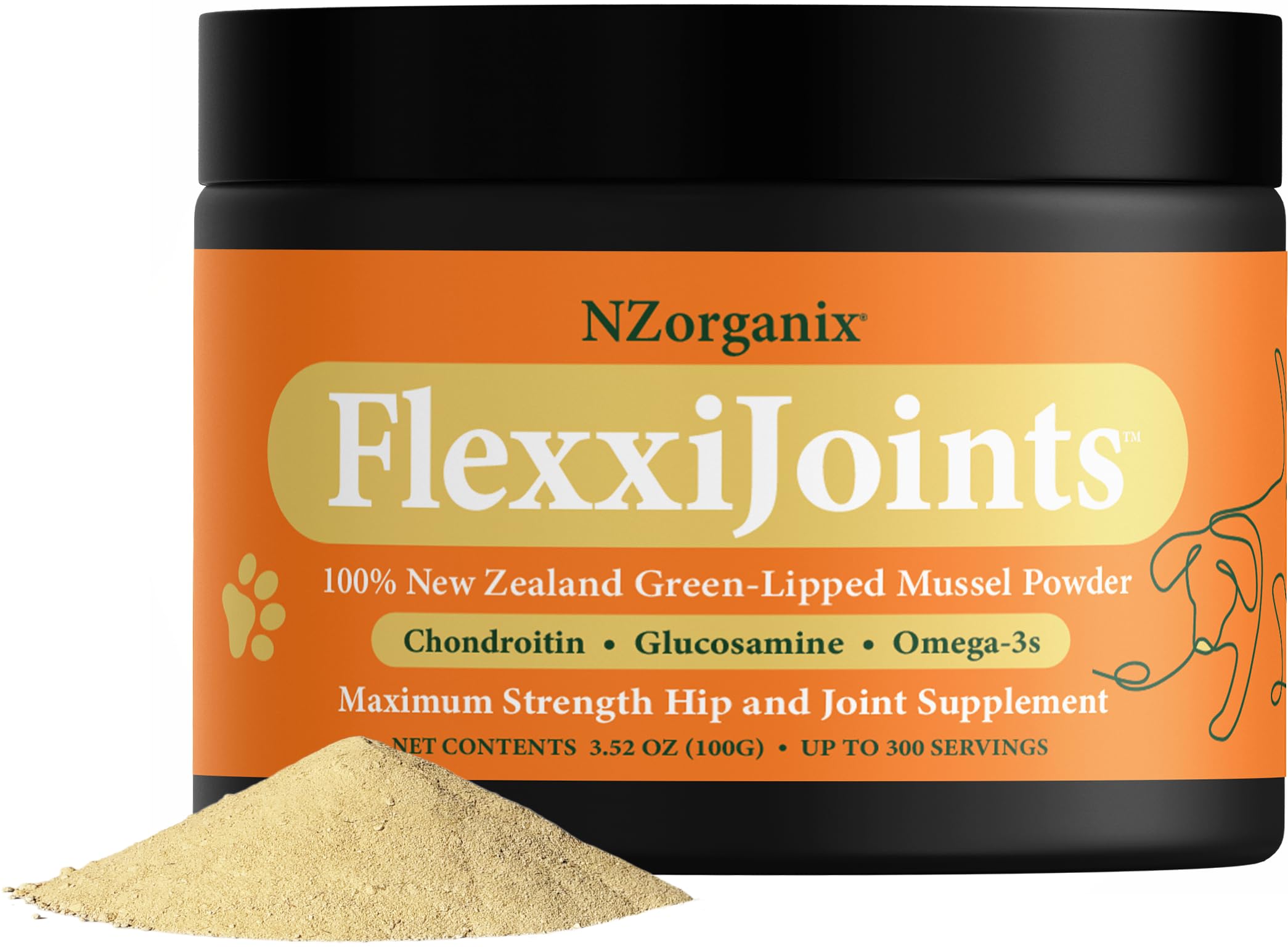 KiwiOrganix NZorganix FlexxiJoints 100% YYF14 New Zealand Green-Lipped Mussel Powder, Hip ...