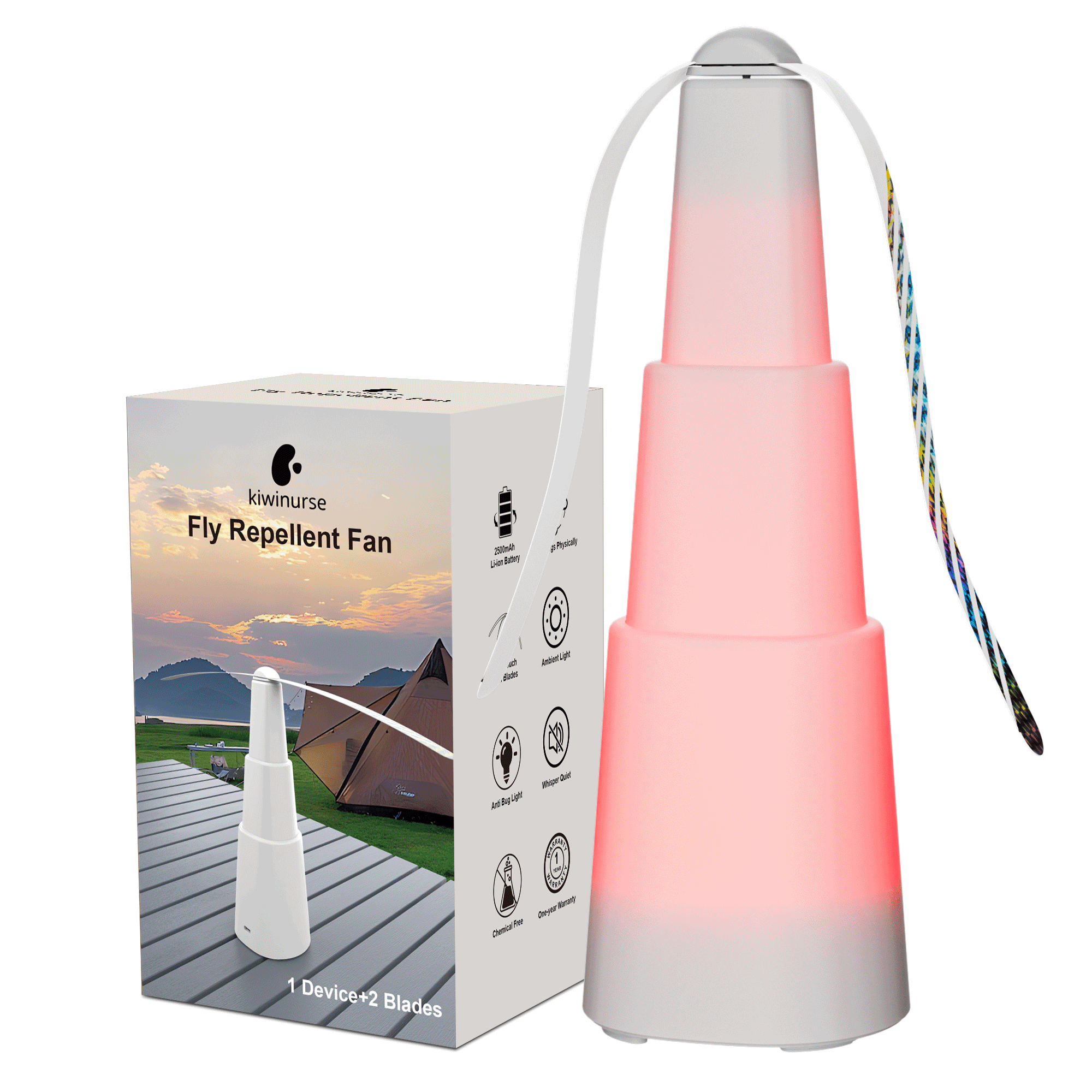 Kiwinurse Fly Fan for Table, Rechargeable Fly Repellent Fan with ...