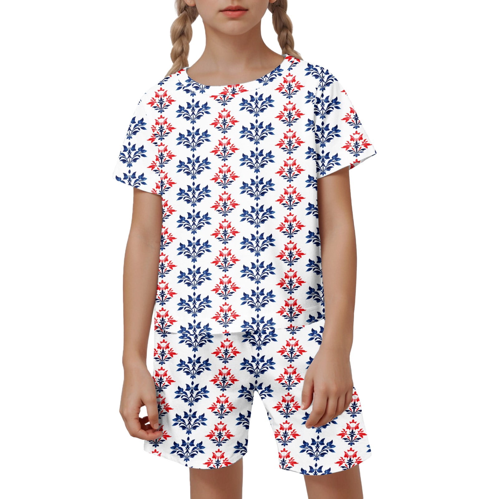 Kixjoy 4th Of July Pajama Sets for Little Girls Breathable Patriotic ...