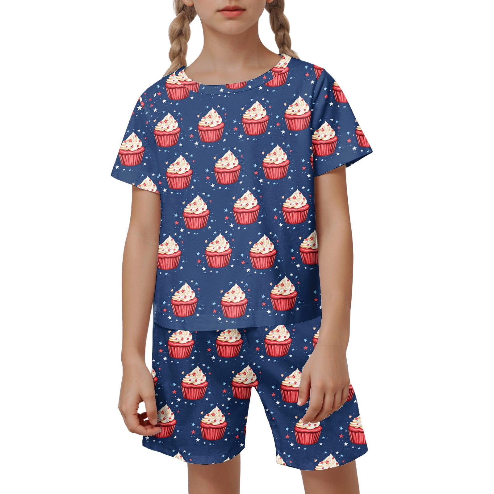Kixjoy 4th Of July Pajama Sets for Little Girls Comfy Patriotic Stars ...