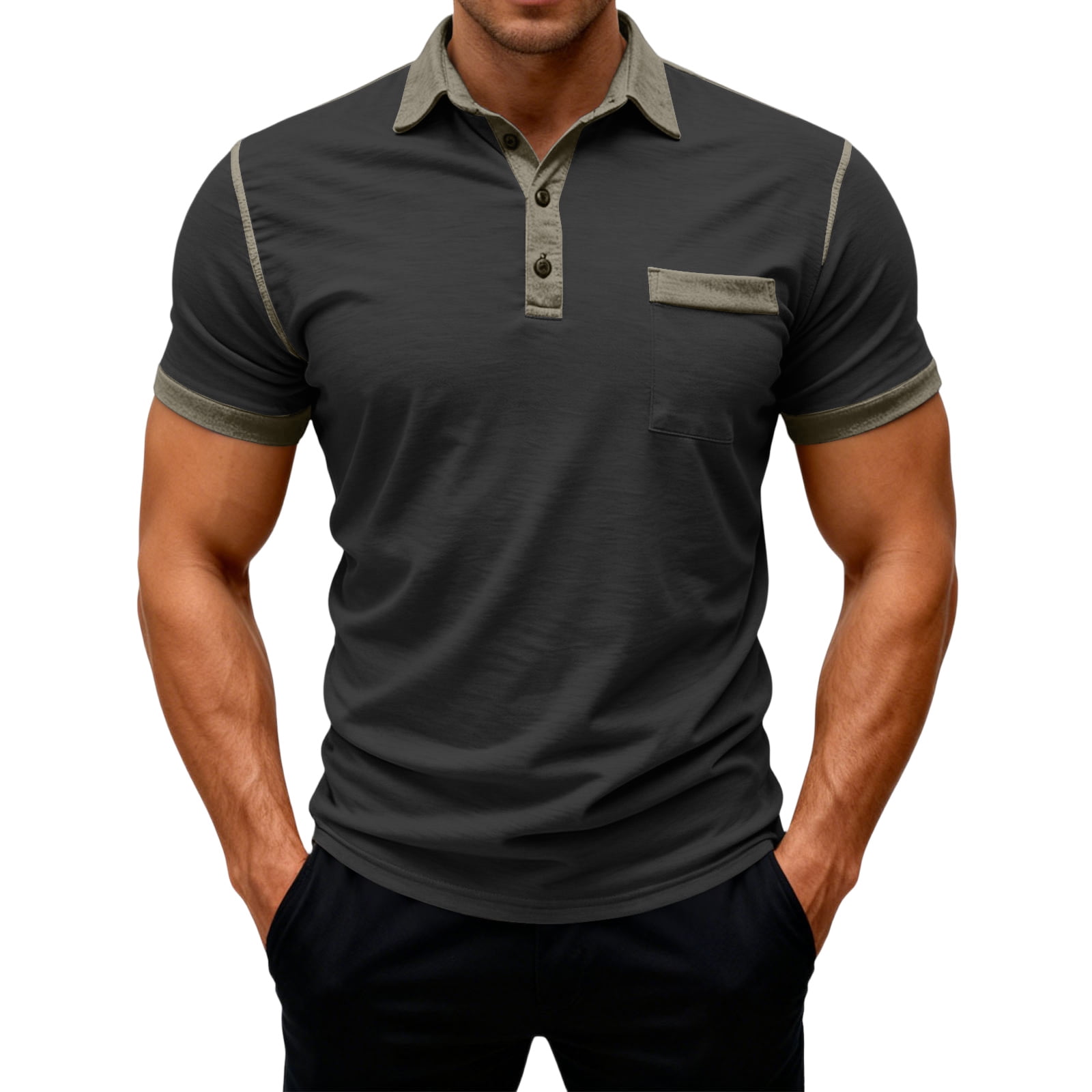 Kixjoy Button Down Shirts for Men Short Sleeve Work Big and Tall T ...