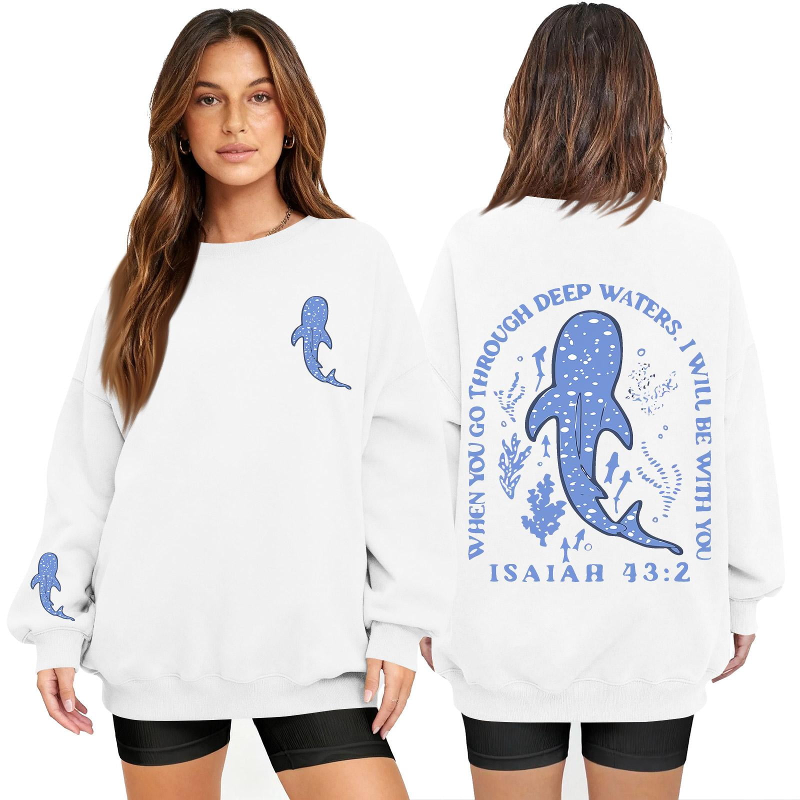 Kixjoy Christian Shirts for Women Oversized Crew Neck Sweatshirts Faith ...