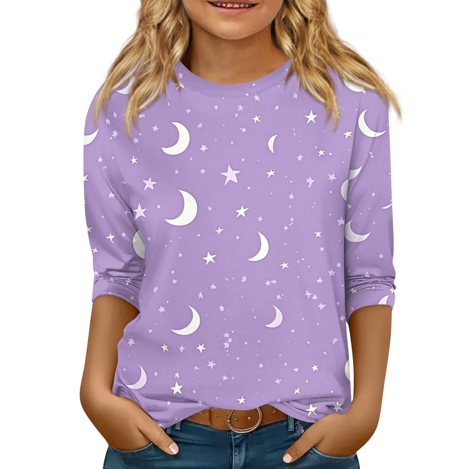 Kixjoy Little Girls Tops Cute 3/4 Sleeve Tops for Girls Casual Round ...
