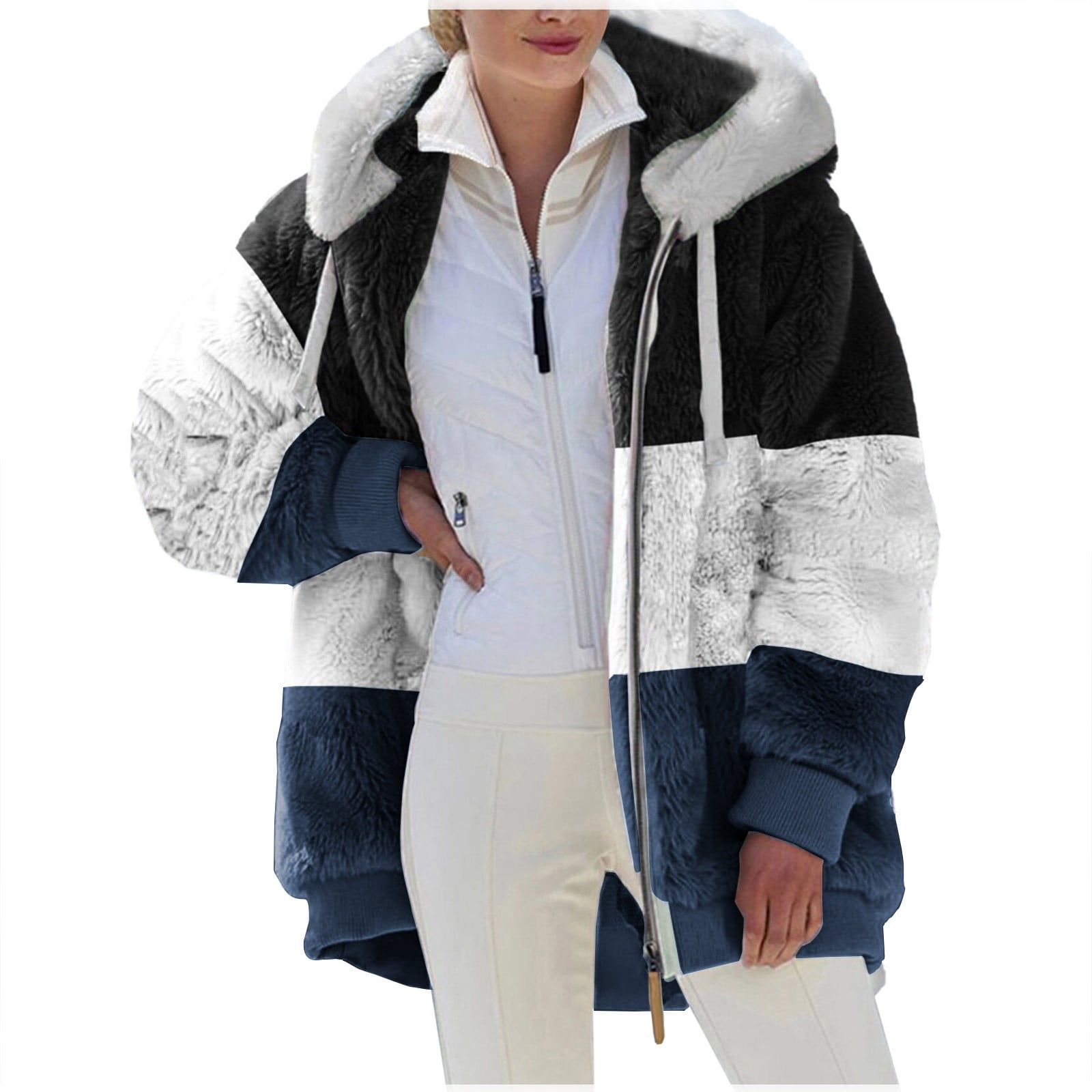Kixjoy Long Winter Coats for Women Long Sleeve Thick Plus Size Puffer ...
