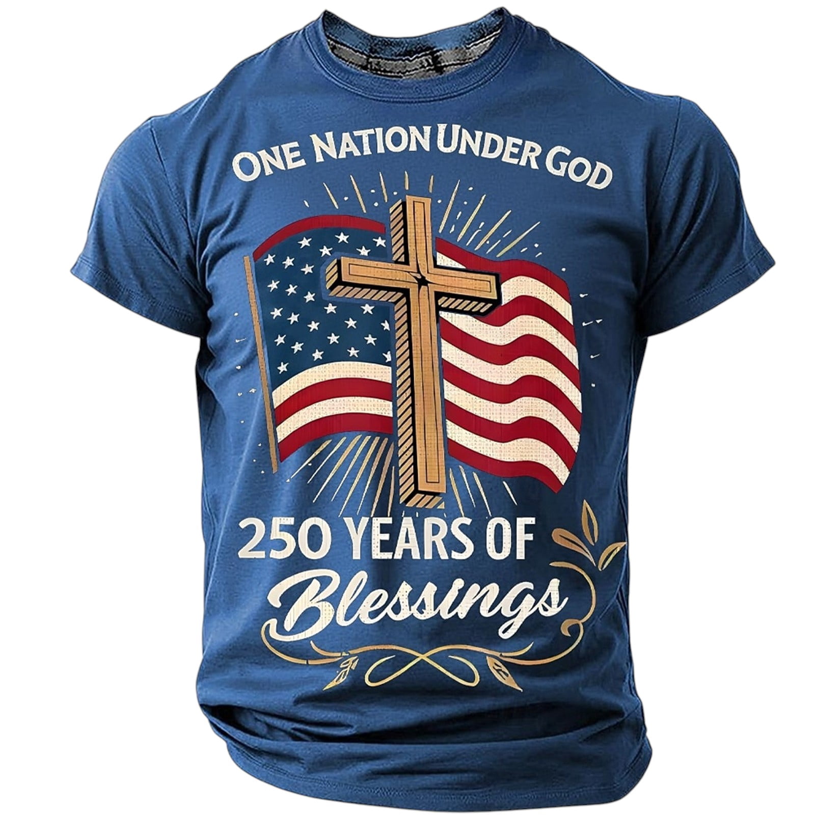 Kixjoy Men's 250th Anniversary National Flag Print Shirt Short Sleeve ...