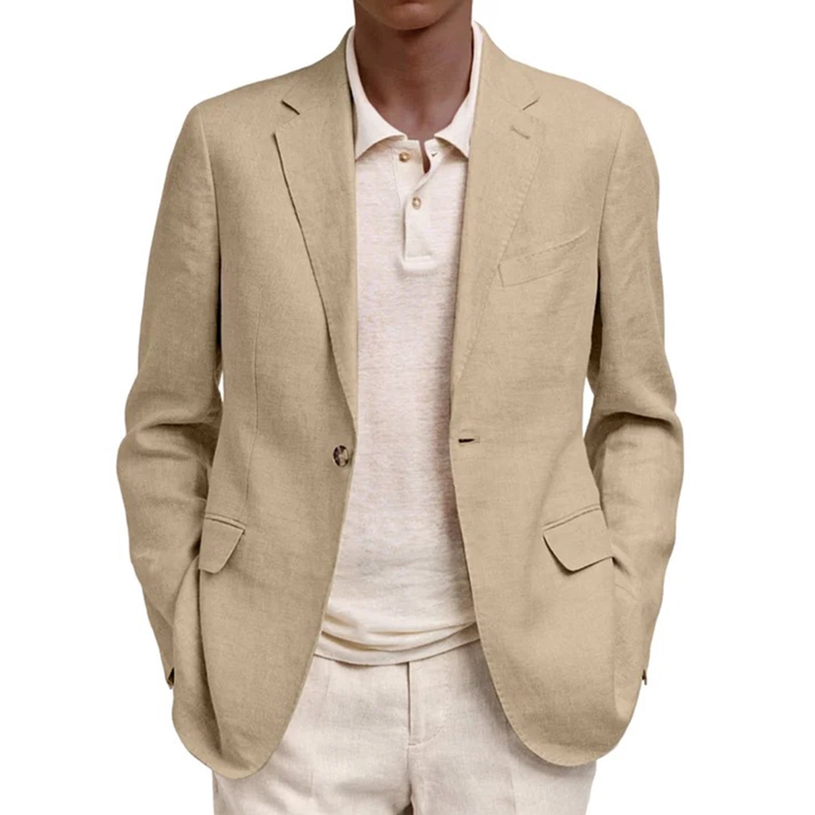 Kixjoy Mens Suit Jacket Big and Tall Long Sleeve One Button Blazer ...