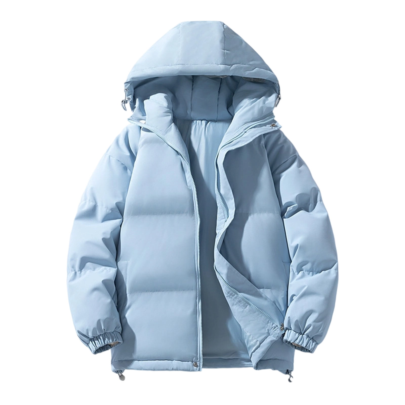 Kixjoy Mens Winter Coats Fleece Lined Zip Up Hooded Coat Outdoor Casual ...