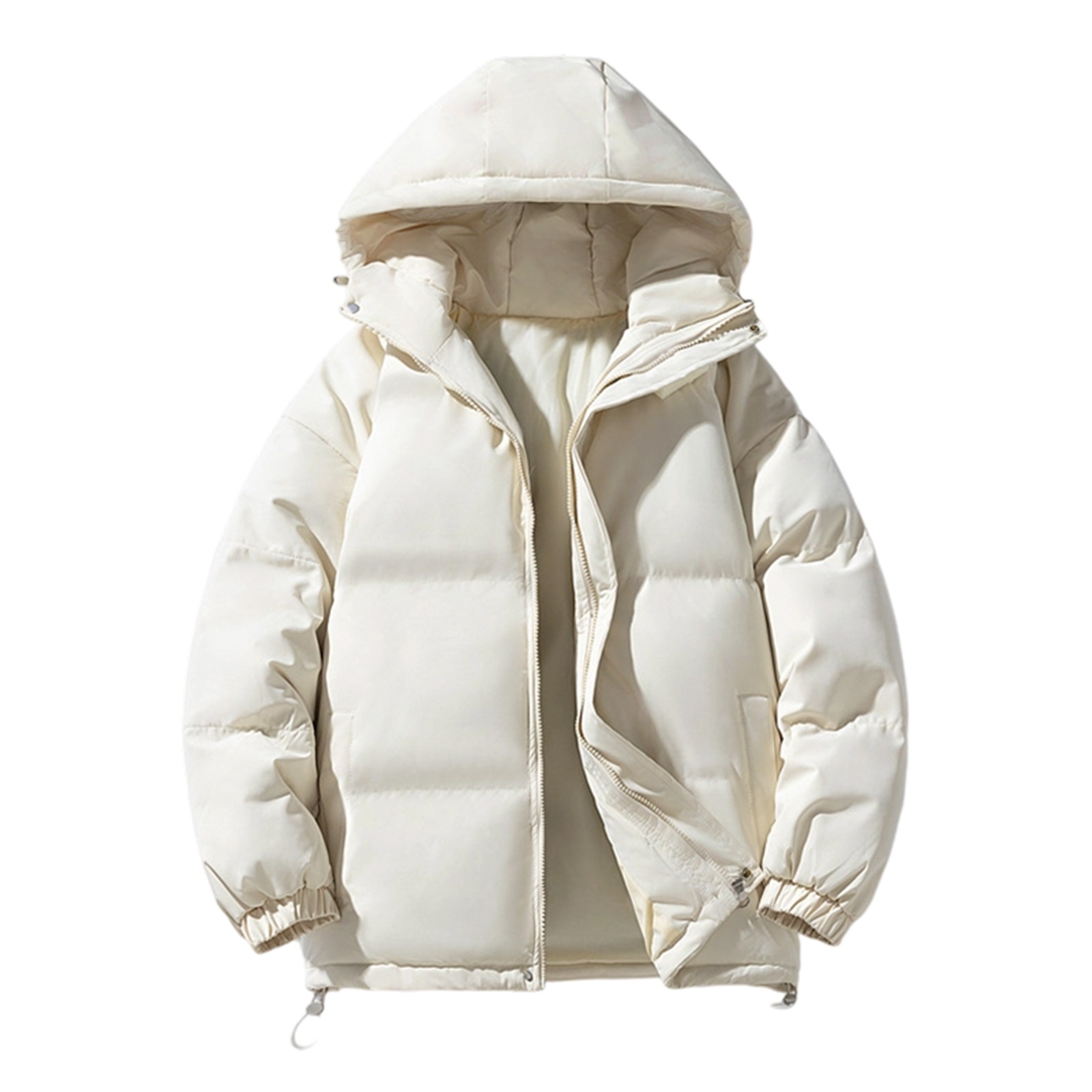 Kixjoy Mens Winter Coats Fleece Lined Zip Up Hooded Coat Outdoor Casual ...