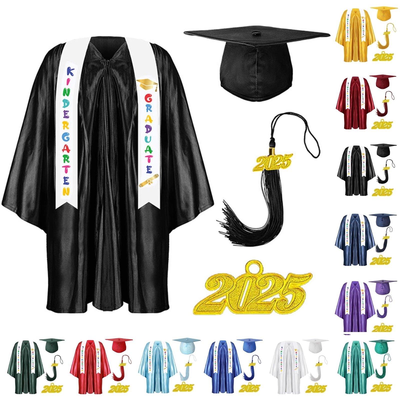 Kixjoy Preschool Graduation Kit 2025-2026: Complete Cap, Gown, Tassels ...