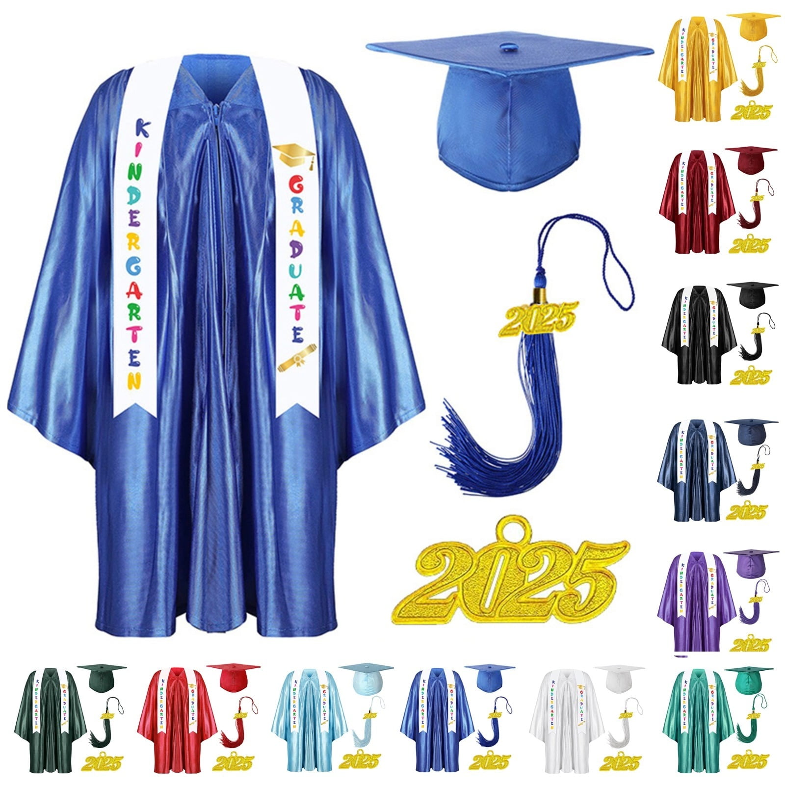 Kixjoy Reusable Kindergarten Graduation Set, Washable Cap & Gown for ...