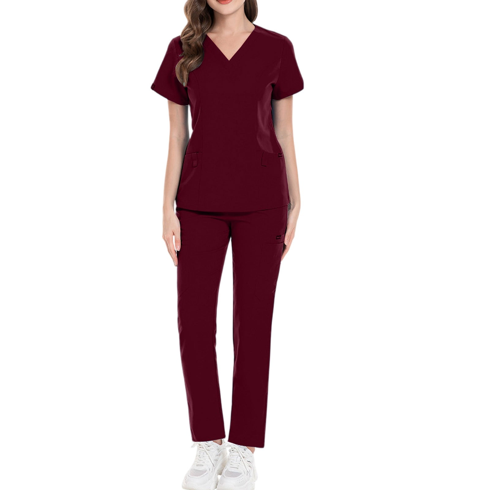 Kixjoy Scrub Sets for Woman Short Sleeve V Neck Nurseing Scrubs ...