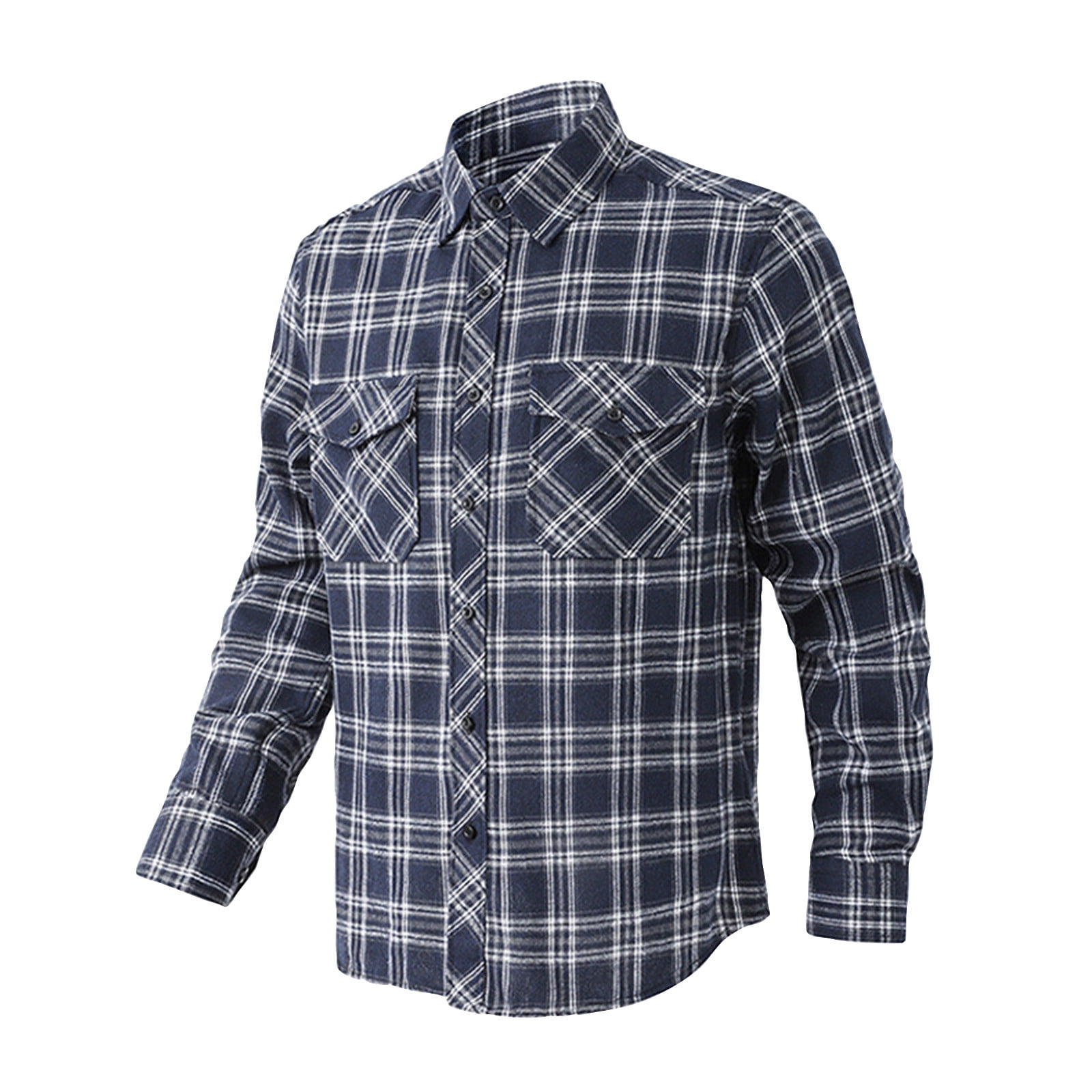 Kixjoy Shirts for Men Casual Long Sleeve Fleece Plaid Shirt Thermal ...